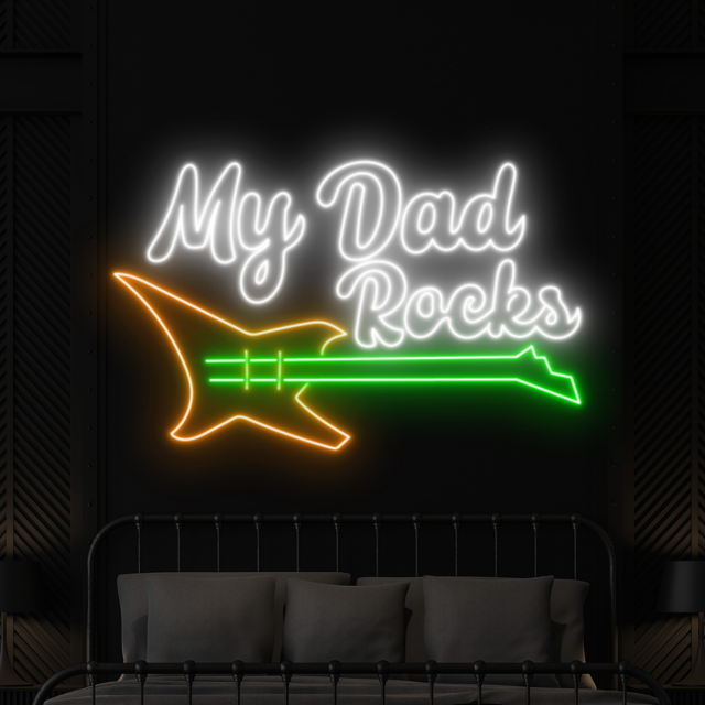 Craftnamesign My Dad Rock Neon Sign, Father Day Gifts Decor, Room Wall ...