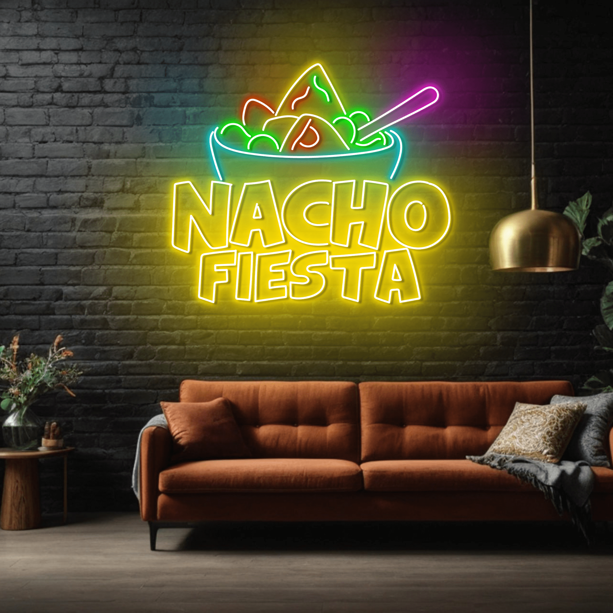 Craftnamesign Nacho Fiesta Neon Sign, Nachos Wall Sign, Mexican Food ...