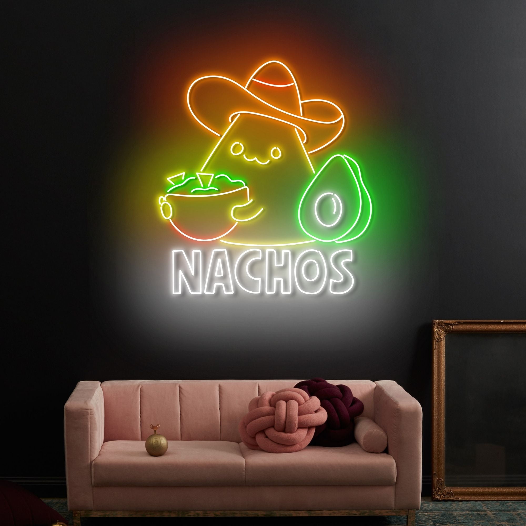 Craftnamesign Nachos Neon Light, Cute Nachos Signage Wall Art, Mexican ...