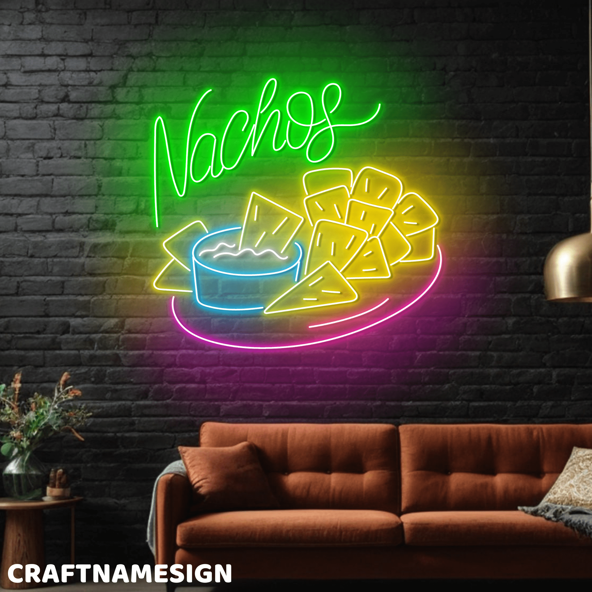 Craftnamesign Nachos Neon Light For Wall Decor, Mexican Restaurant LED ...
