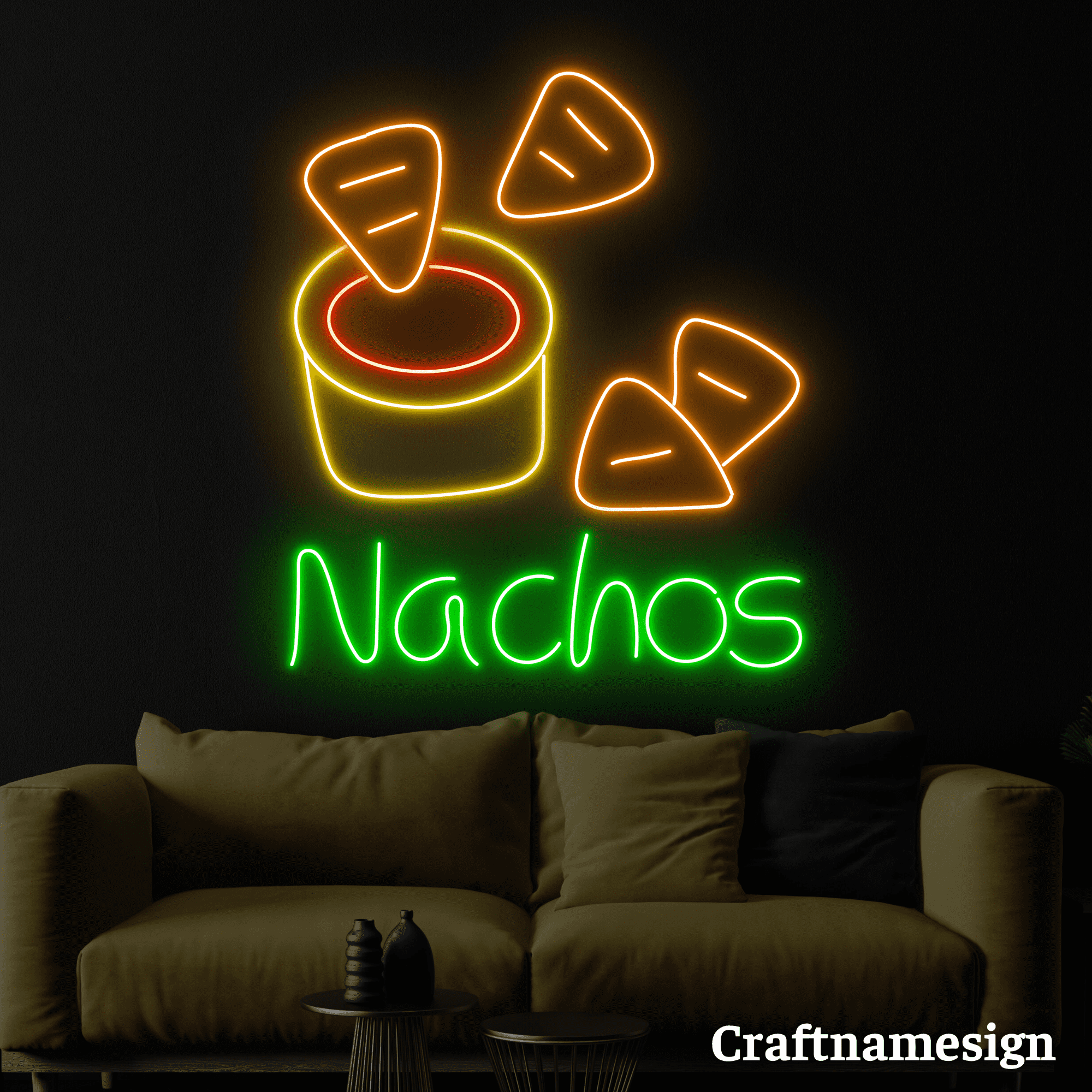 Craftnamesign Nachos Neon Sign for Mexican Food Restaurant Nachos Shop ...