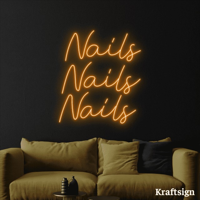 Craftnamesign Nail Nail Nail Neon Sign, Nails Studio Decor,Nails Room ...