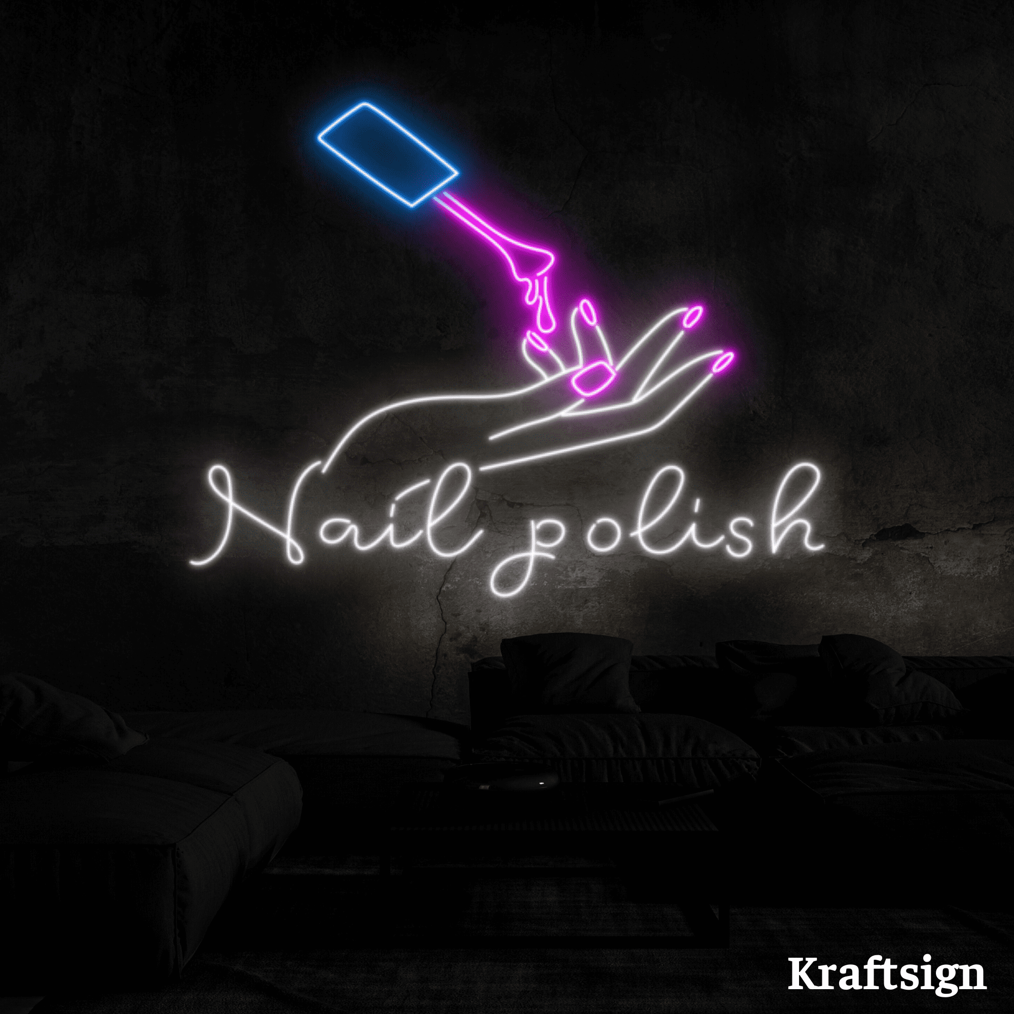 Craftnamesign Nail Polish Neon Sign, Nail Studio Spa Decor, Nail LED ...