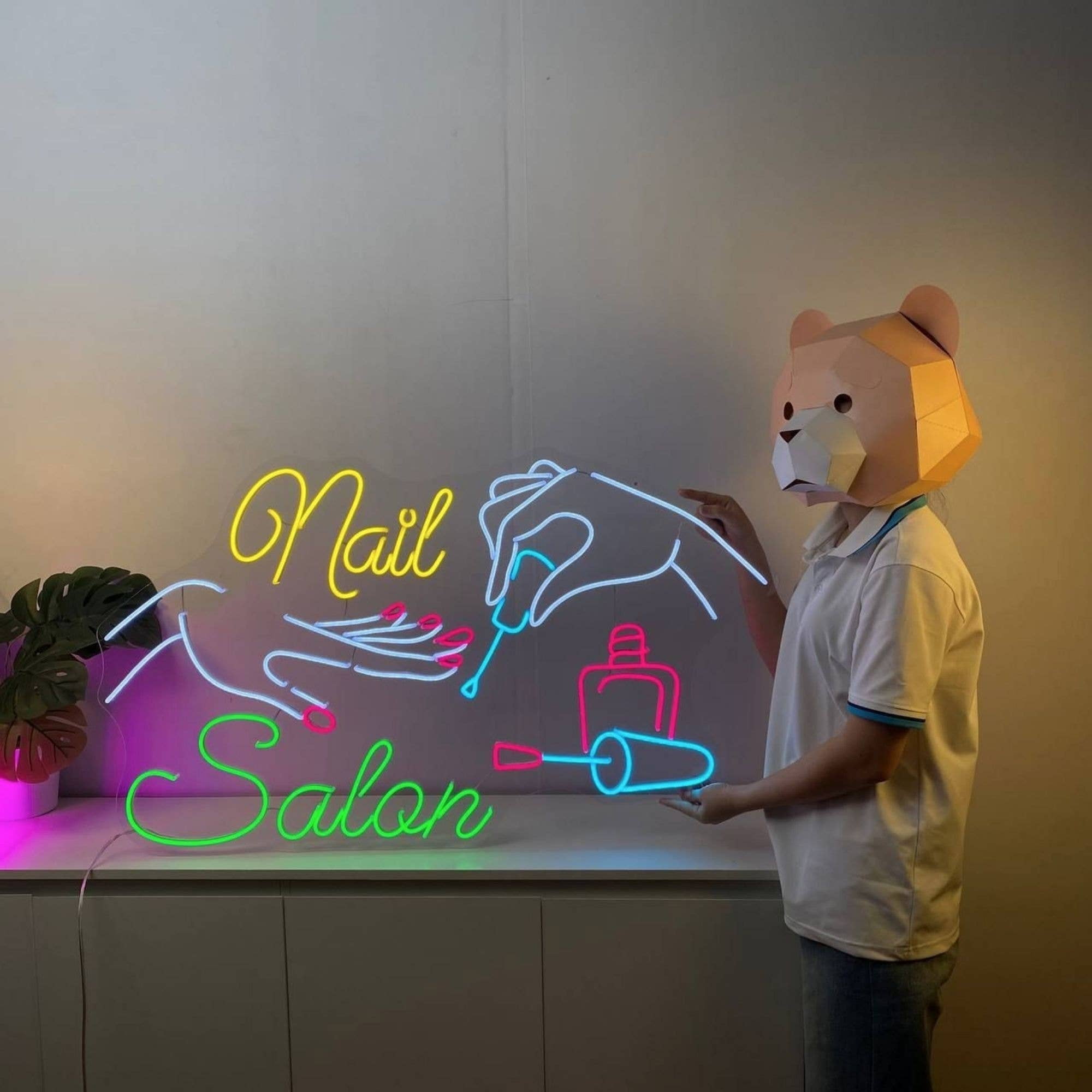 Craftnamesign Nail Salon Neon Sign For Wall Decor, Open Nail Studio Led ...