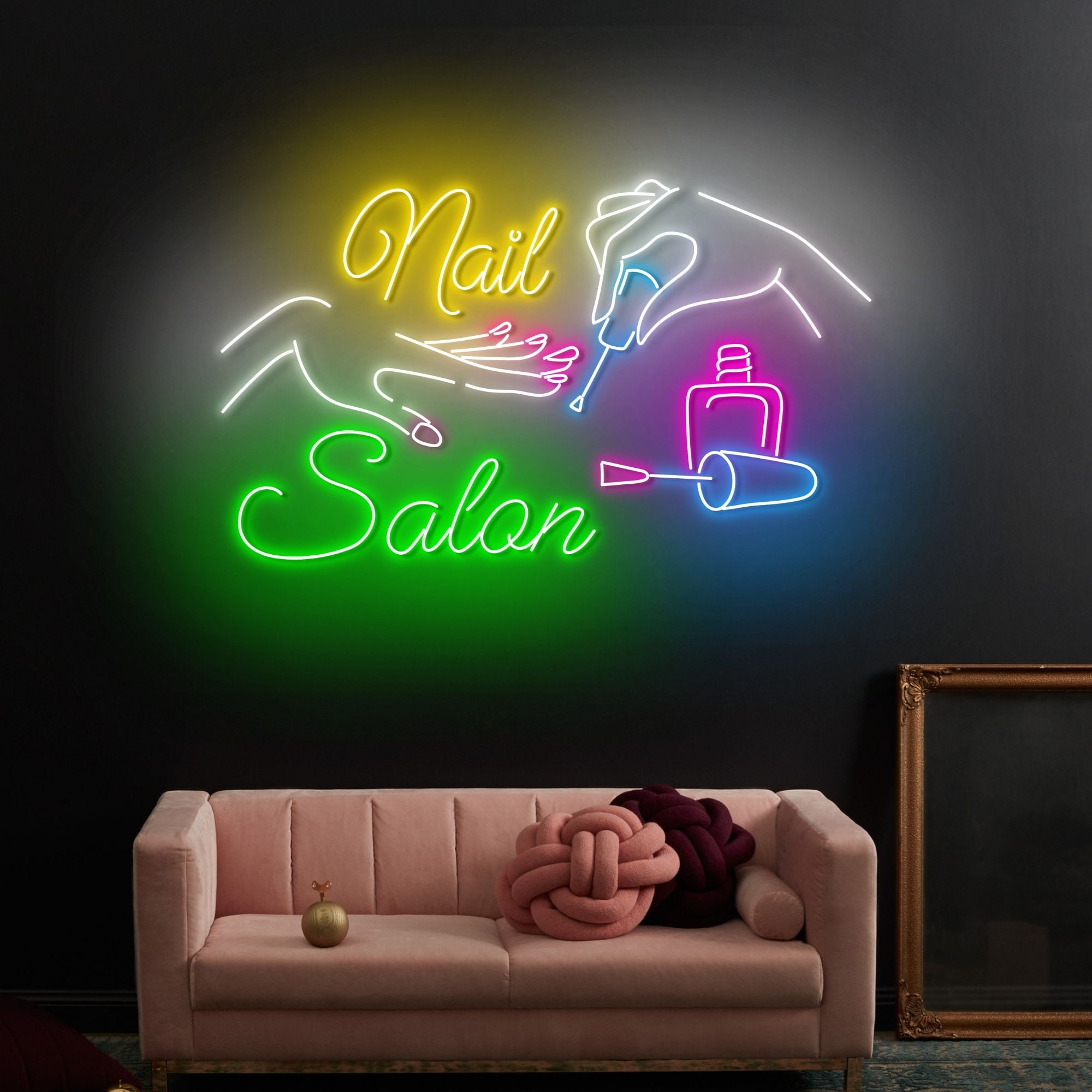 Craftnamesign Nail Salon Neon Sign Wall Art, Nail Salon Spa LED Light ...