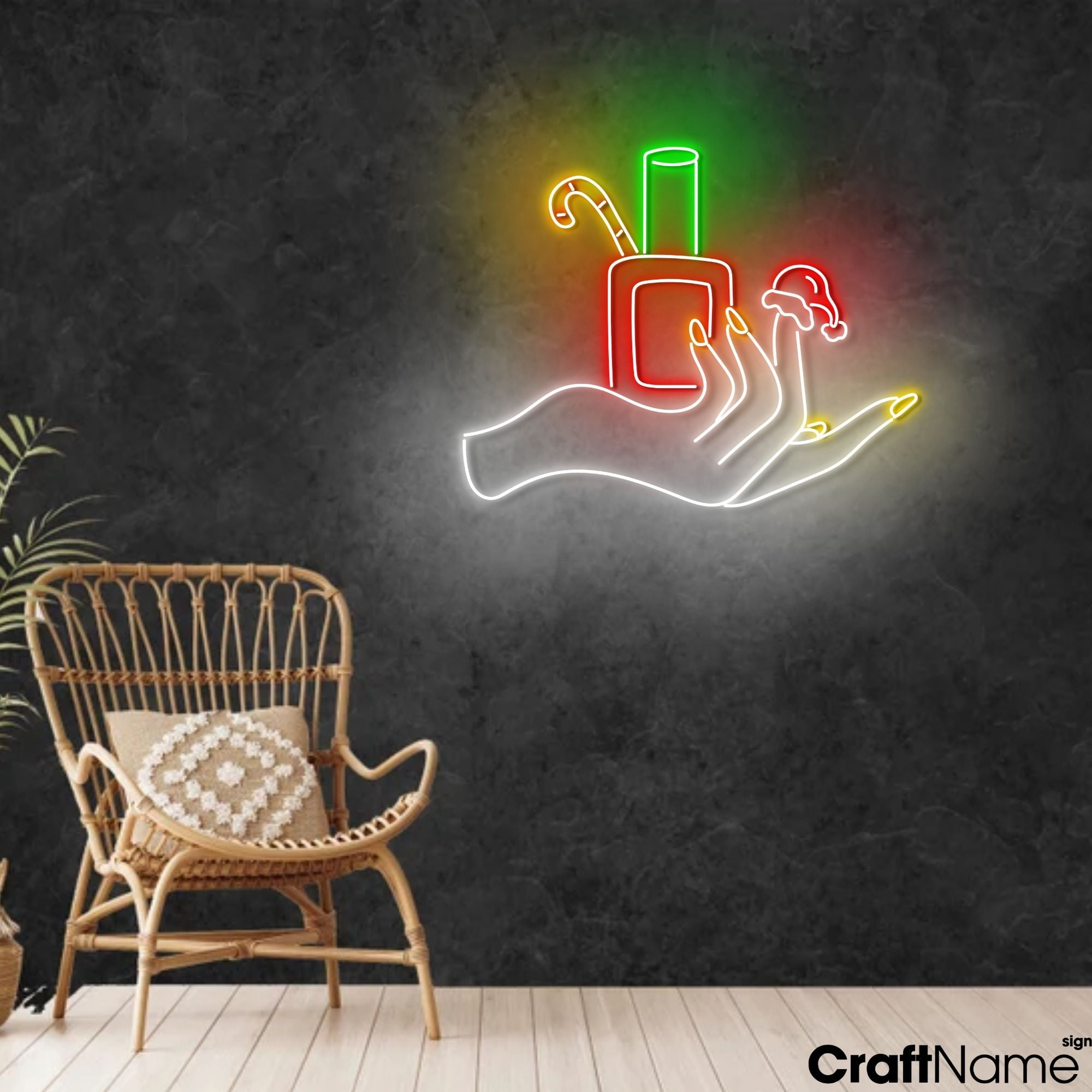 Craftnamesign Nail Xmas Neon Light, Beauty Salon LED Sign, Christmas ...