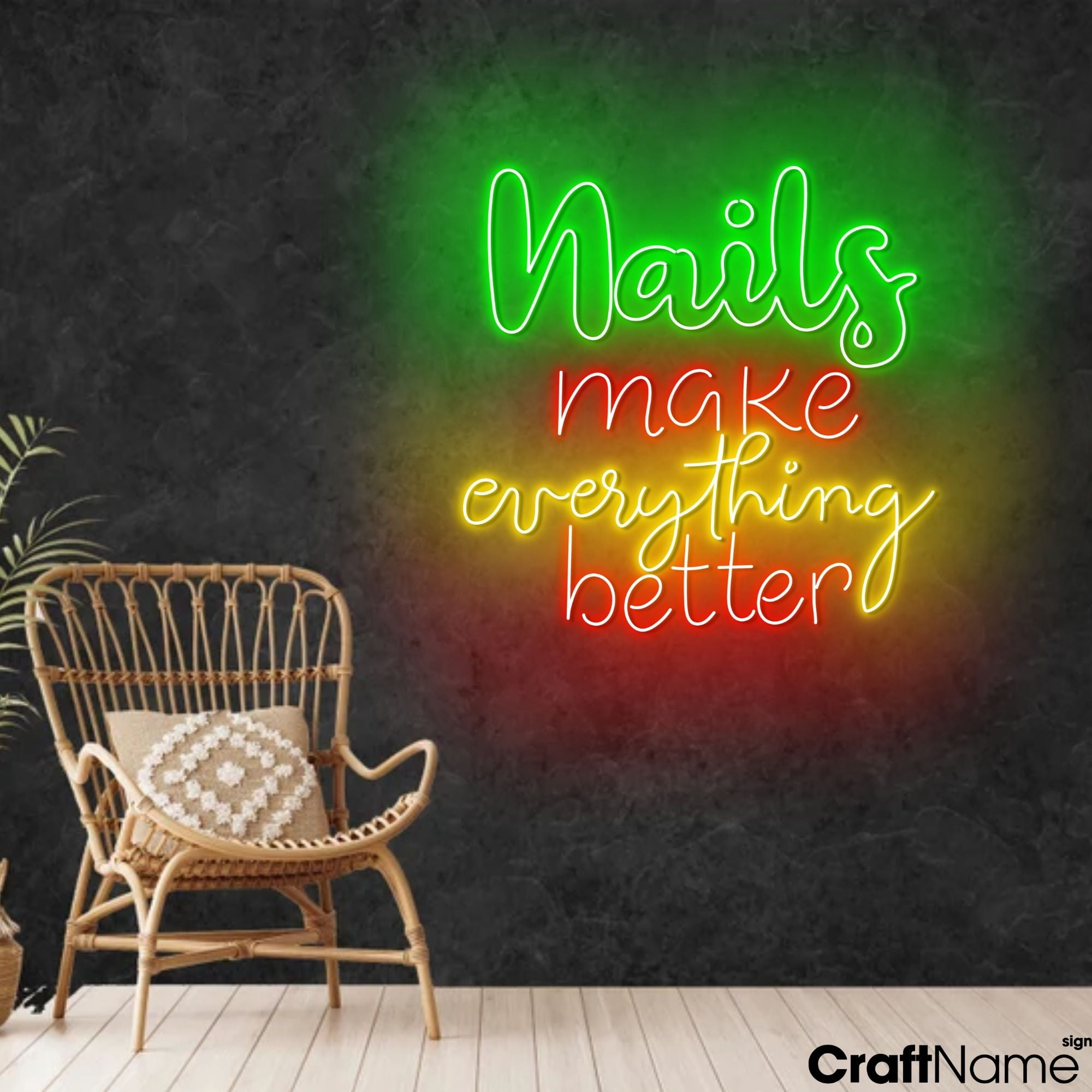 Craftnamesign Nails Make Everything Better Neon Light, Beauty Salon LED ...