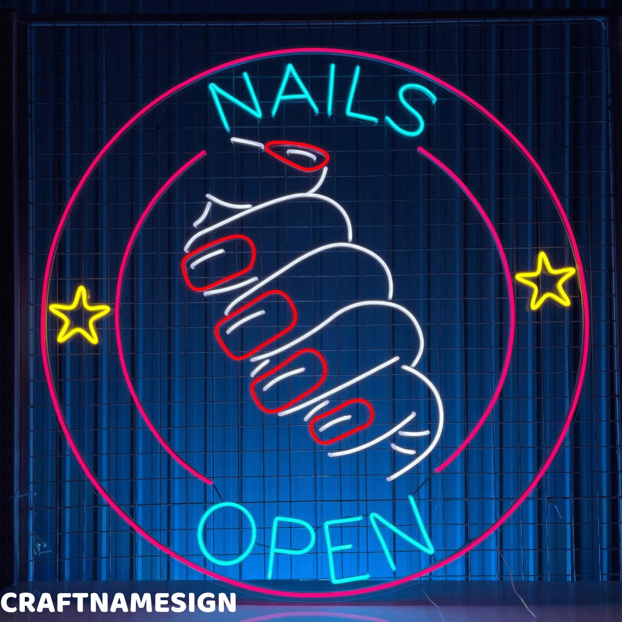 Craftnamesign Nails Open Neon Sign, Open Nail Salon Led Sign, Beauty ...