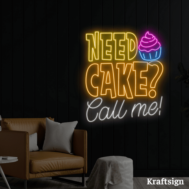 Craftnamesign Need Cake Call Me Neon Signs, Cake LED Signs, Bakery ...