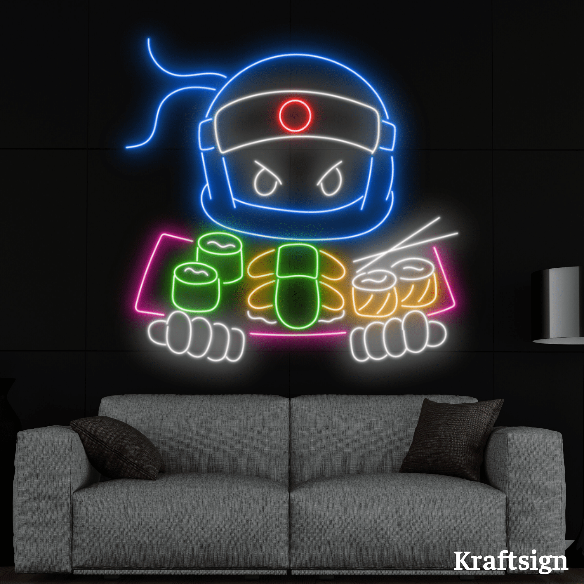 Craftnamesign Ninja Sushi Neon Sign, Sushi Restaurant Decor, Sushi ...