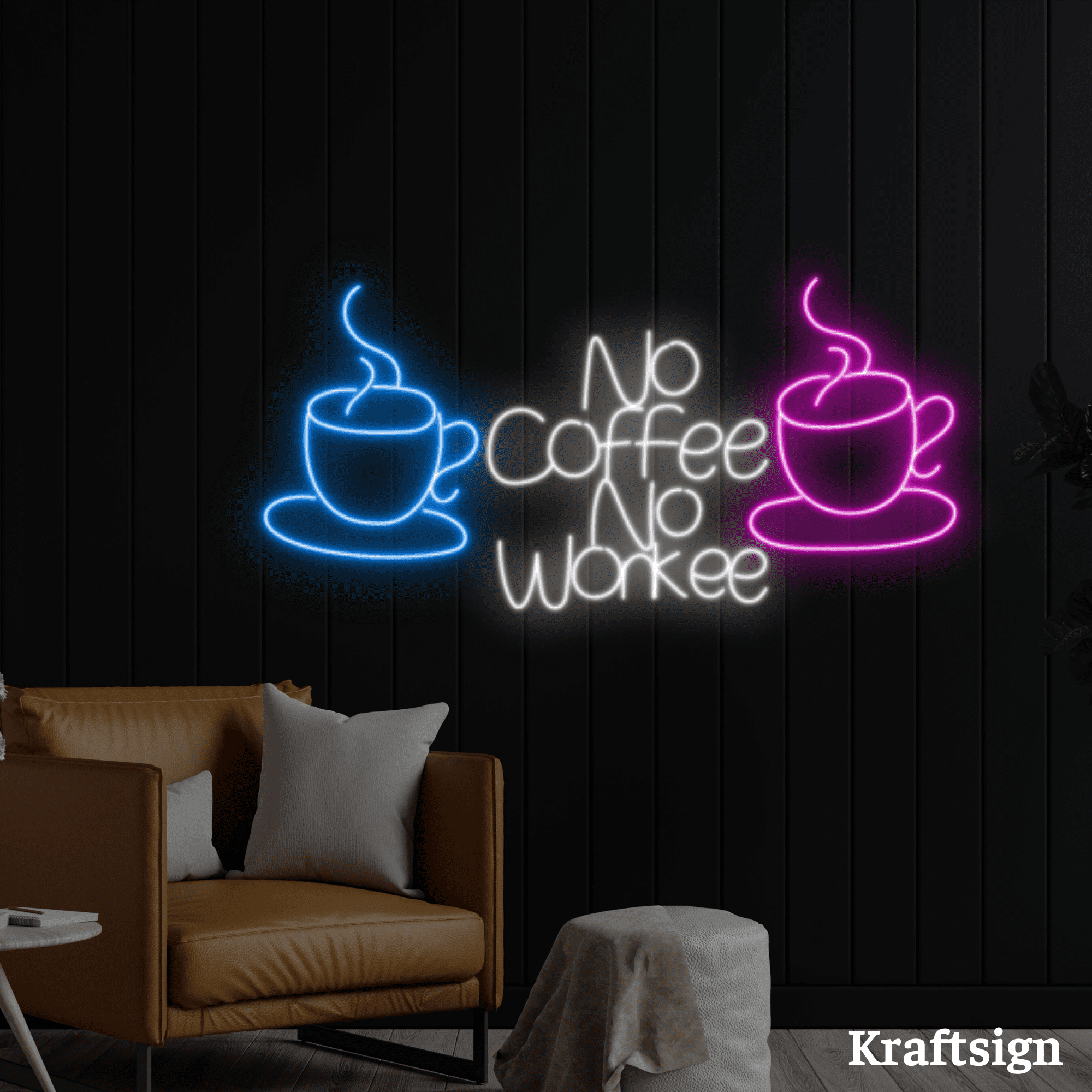 Craftnamesign No Coffee No Workee Neon Sign, Coffee Shop Decor, LED ...