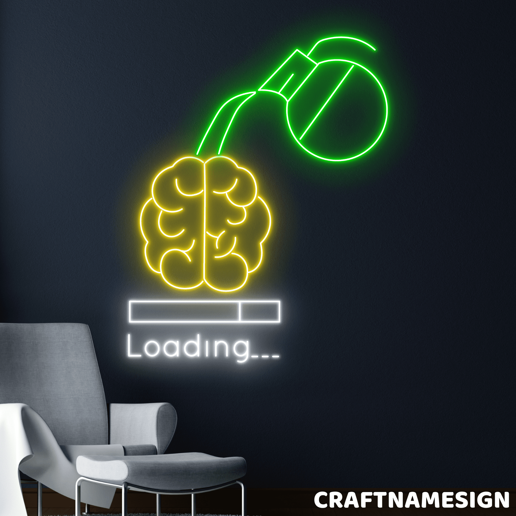 Craftnamesign Nurture Brain Neon Sign, Coffee Wall Decor, Reading Book ...