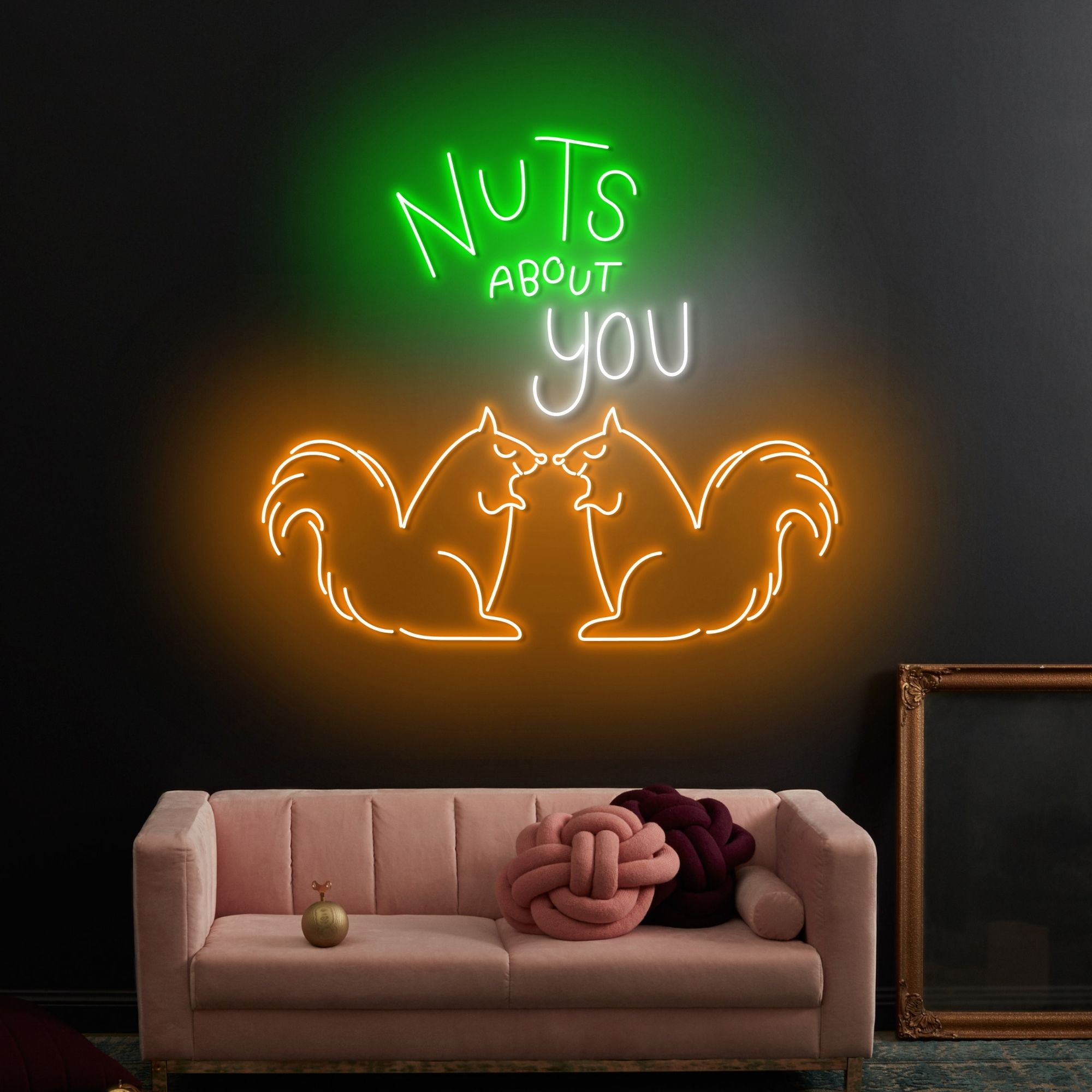 Craftnamesign Nuts About You Neon Art Signboard, Couple Squirrel Led ...