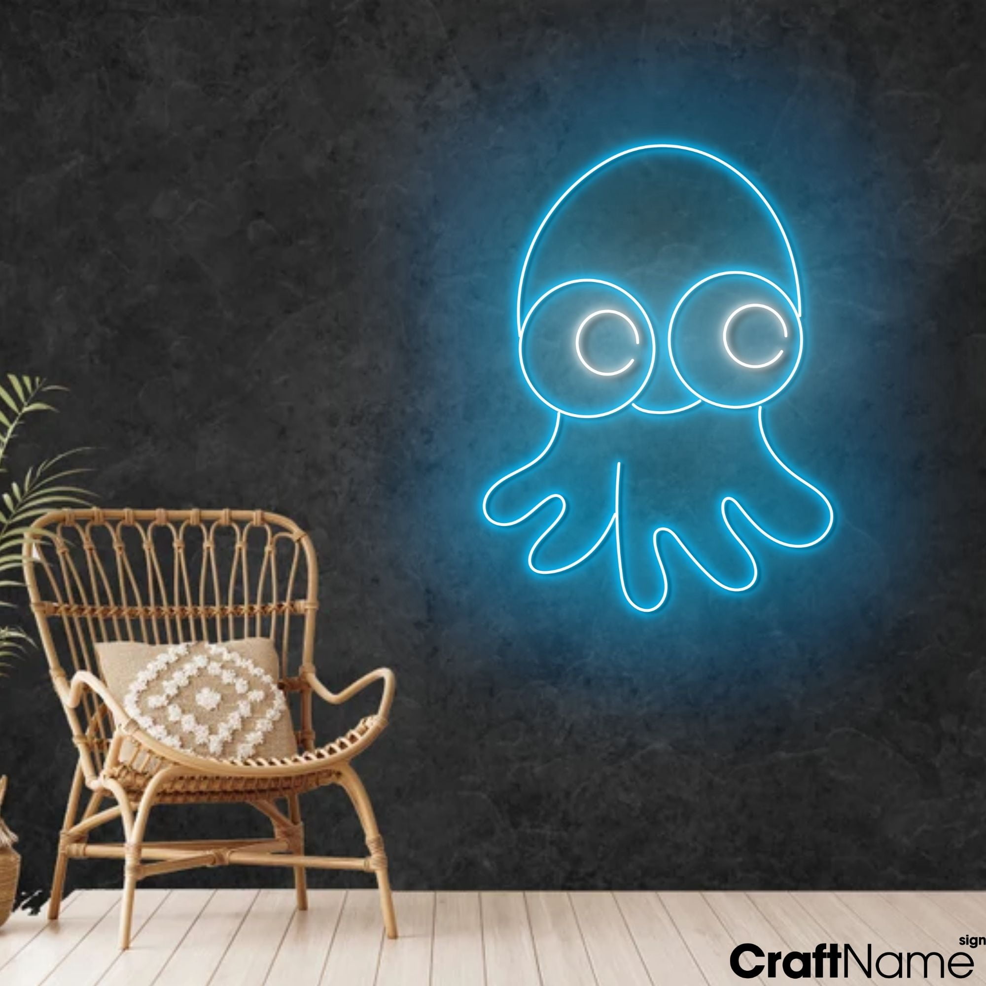 Craftnamesign Octopus LED Sign For Wall Decor, Ocean Animal Light Up ...