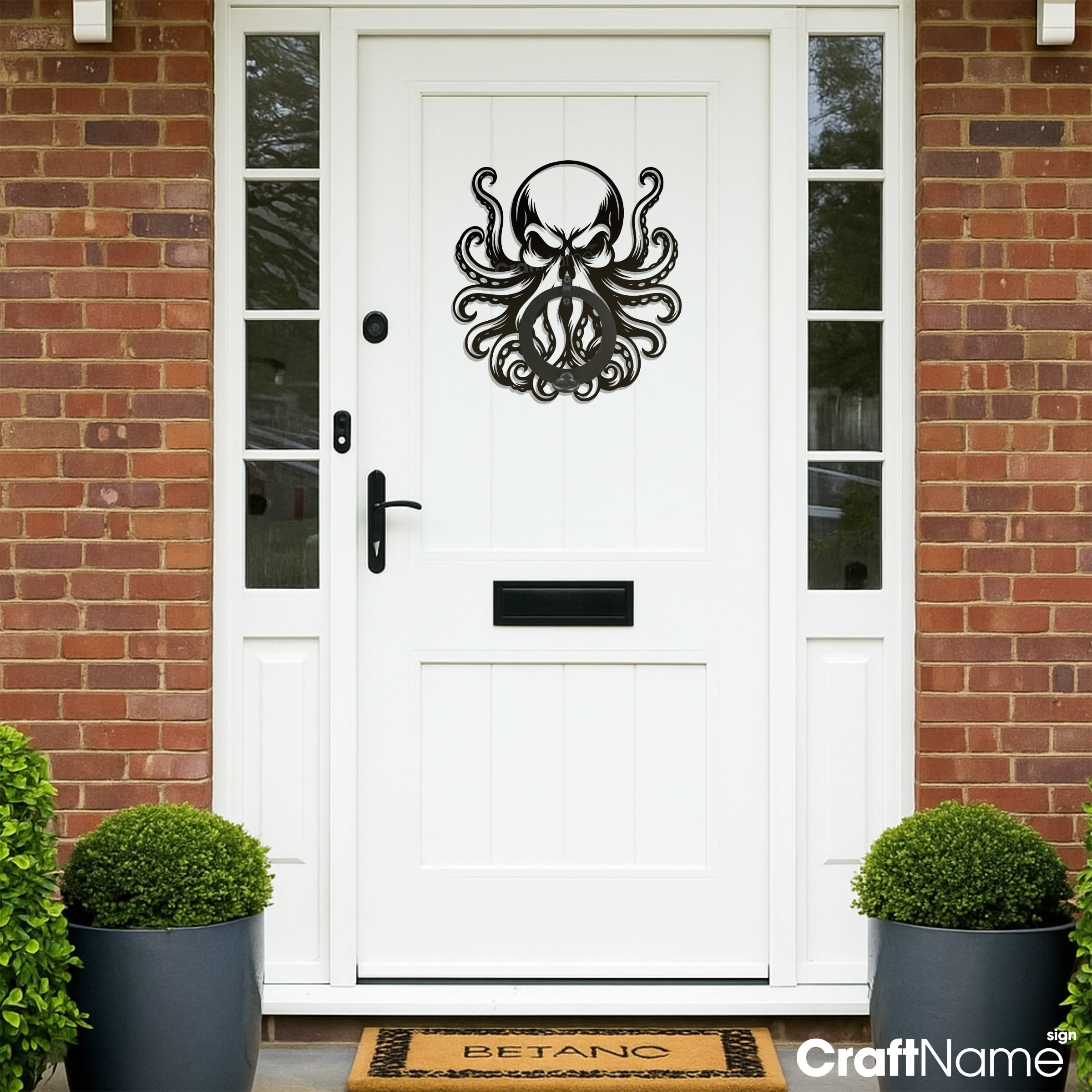 Craftnamesign Octopus Metal Door Knocker, Nautical Home Decor, Front ...
