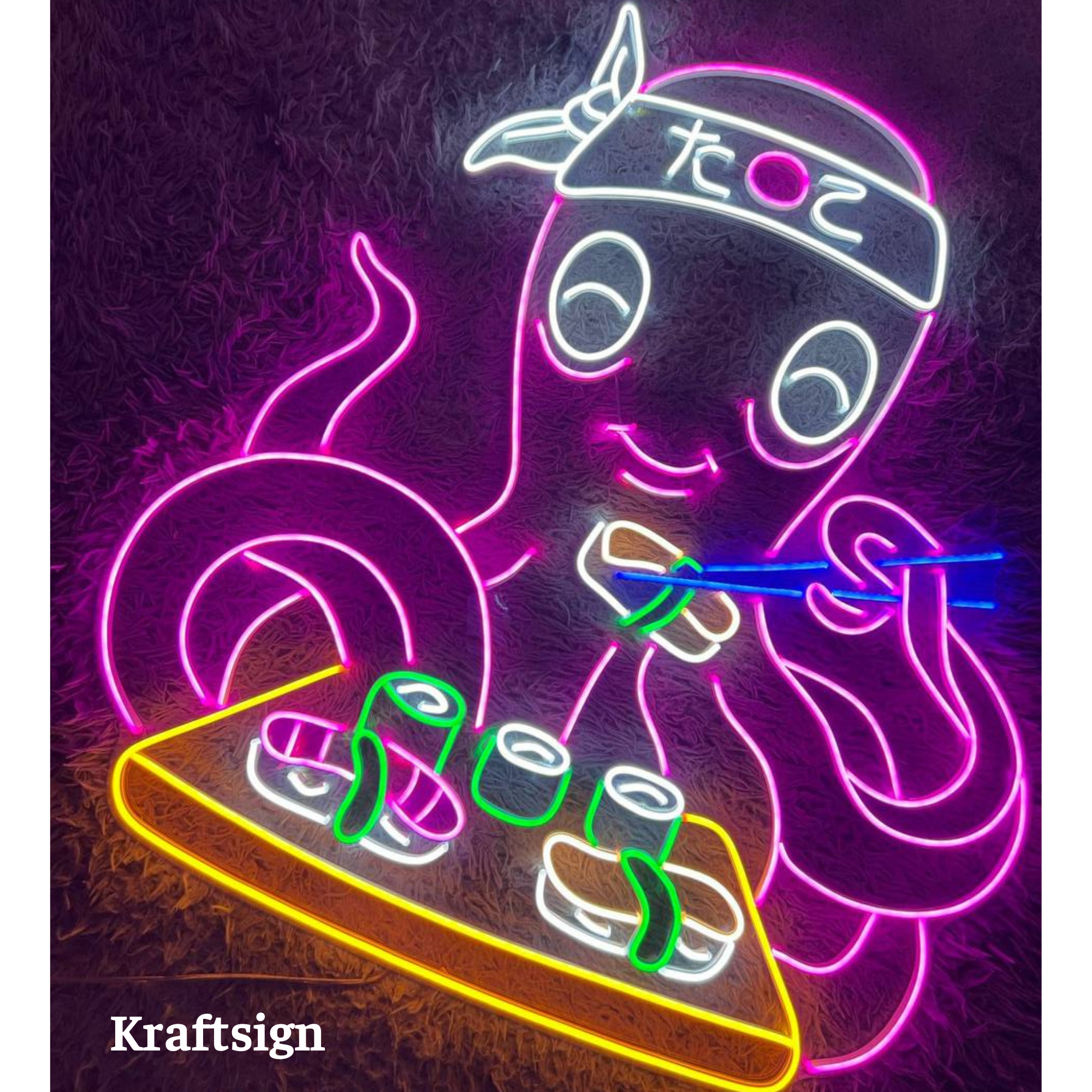 Craftnamesign Octopus Sushi Neon Sign, Sushi Restaurant Decor, Sushi ...