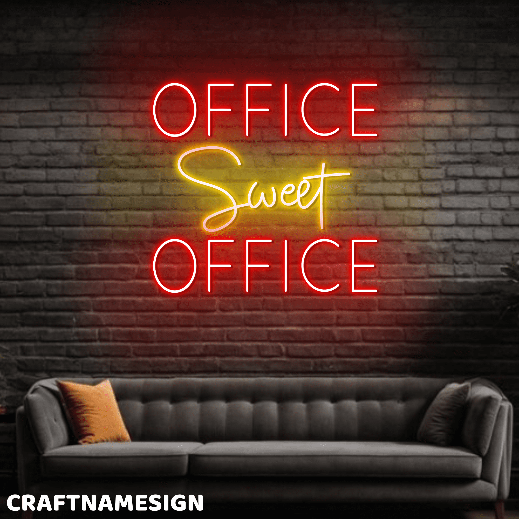 Craftnamesign Office Sweet Office LED Sign For Office Business Wall ...
