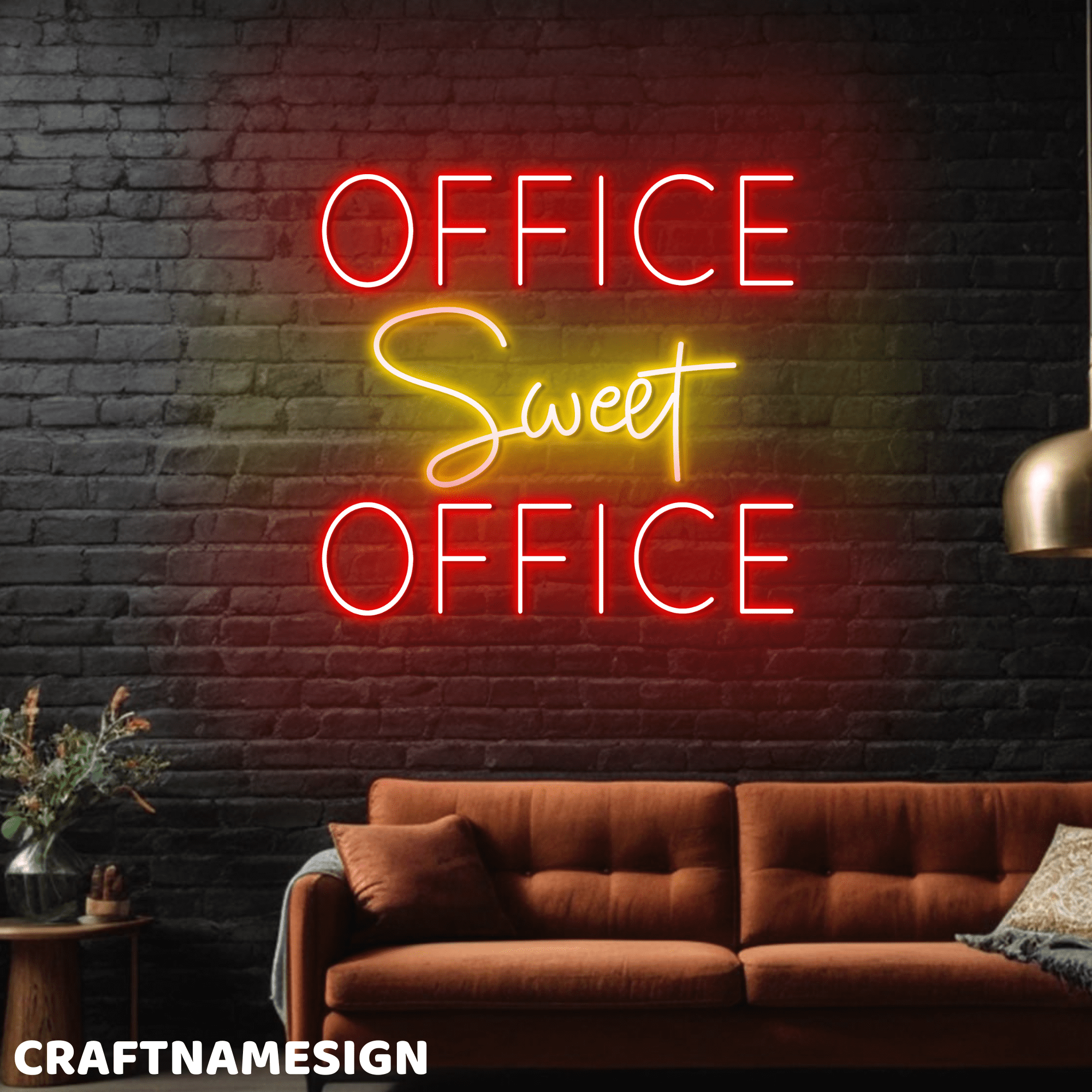 Craftnamesign Office Sweet Office LED Sign For Office Business Wall ...