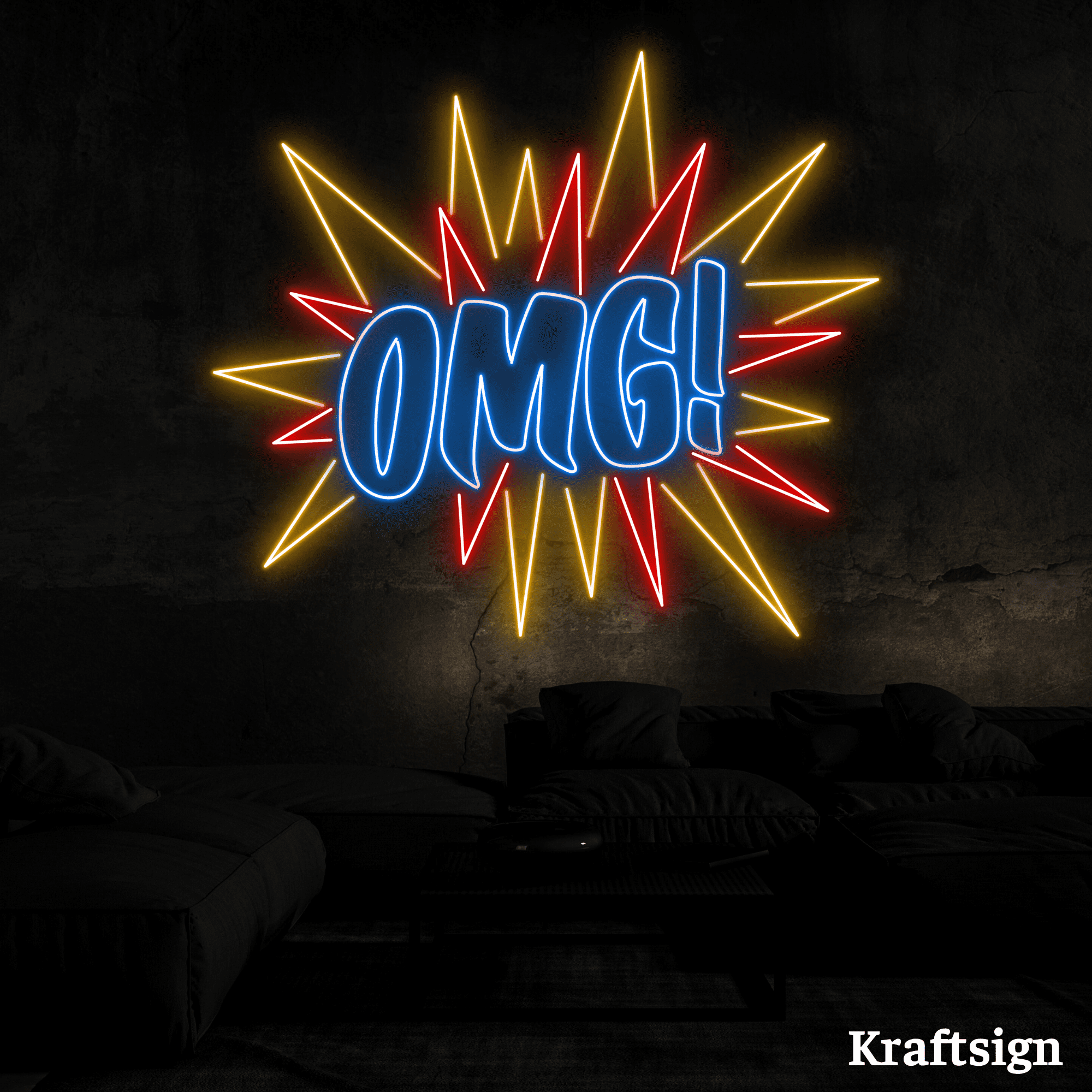 Craftnamesign Oh My God Neon Sign, OMG LED Sign, Bedroom Decor, Bar ...
