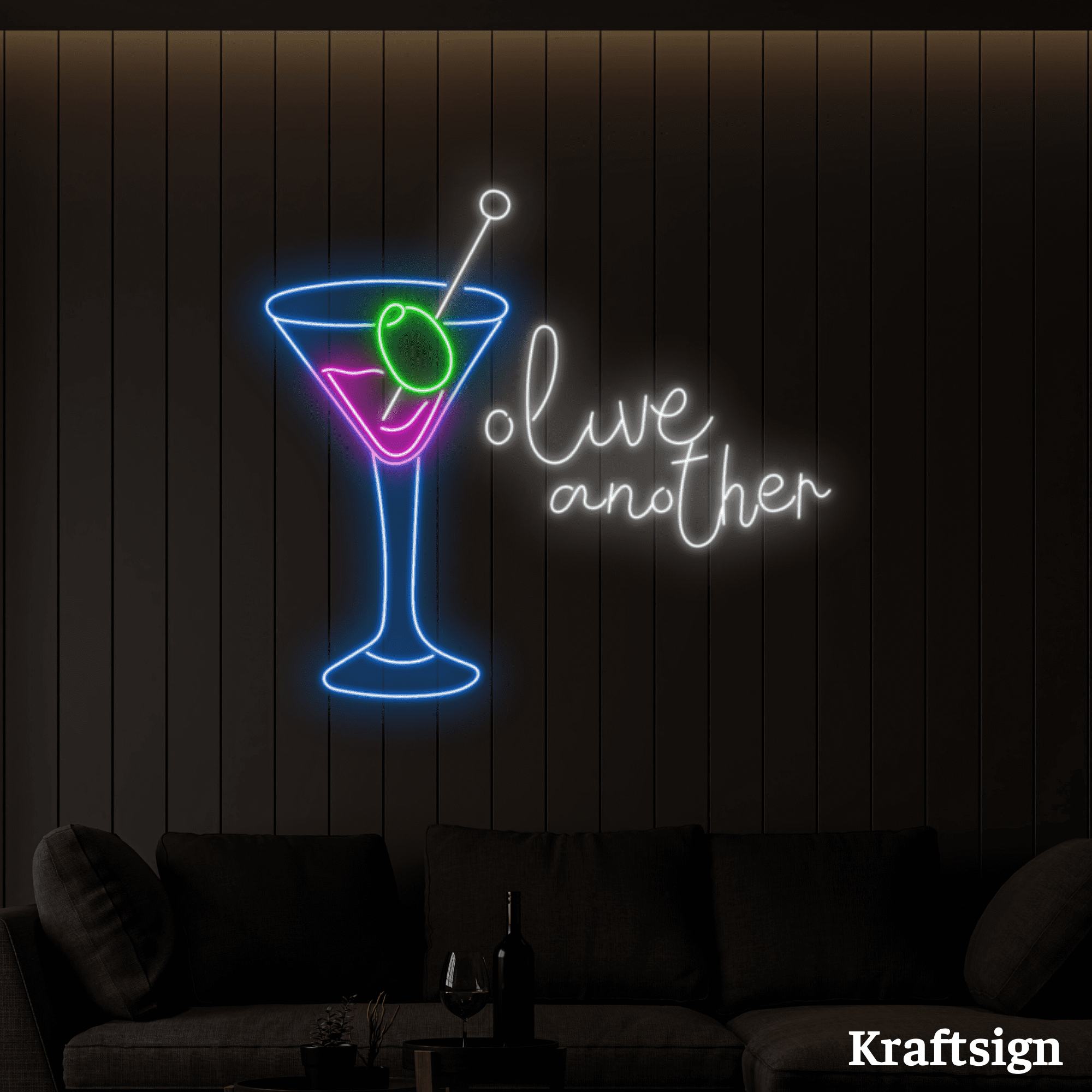 Craftnamesign Olive Another Neon Sign, Cocktail LED Sign, Bar Club ...