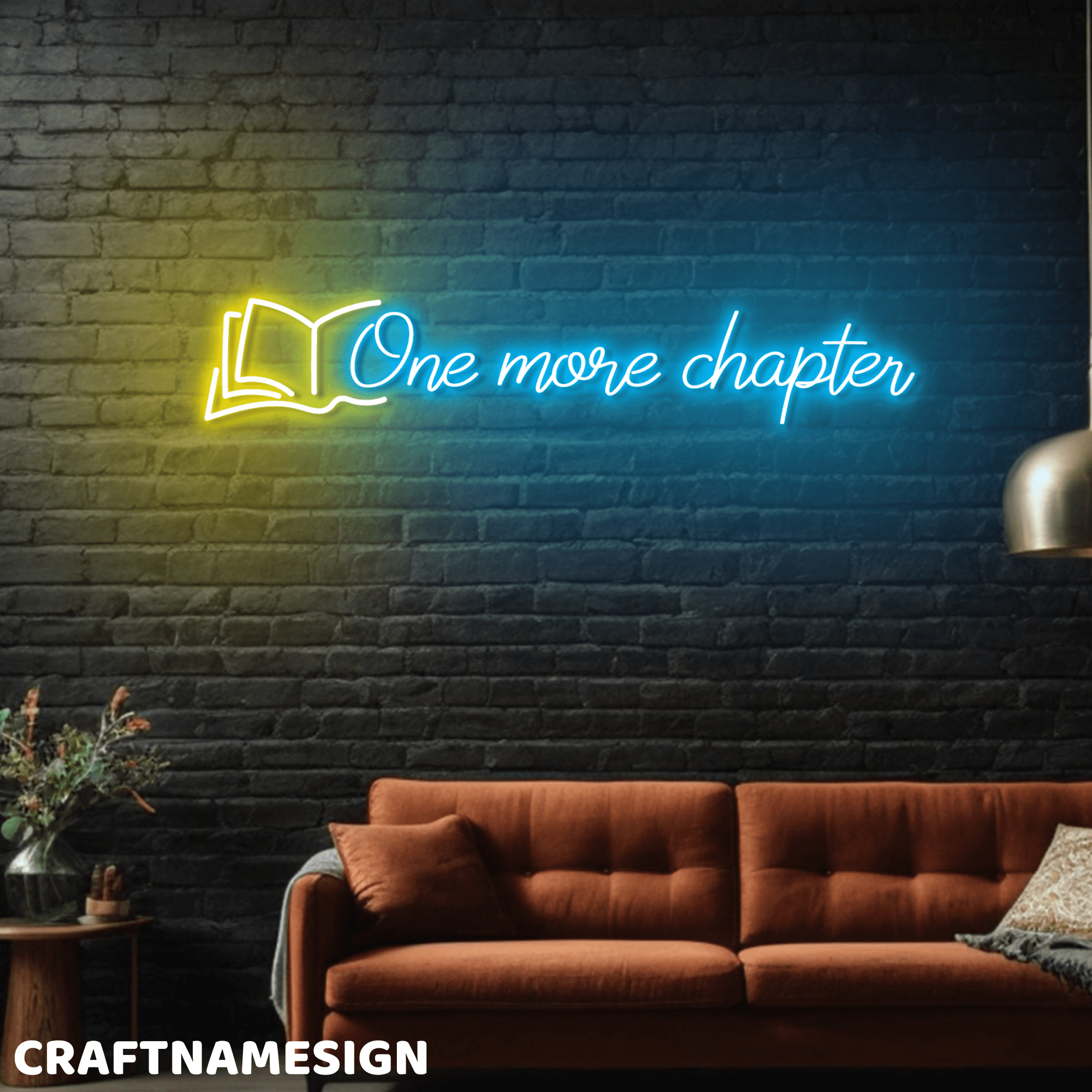 Craftnamesign One More Chapter Neon Light, Library Wall Decor, Reading ...