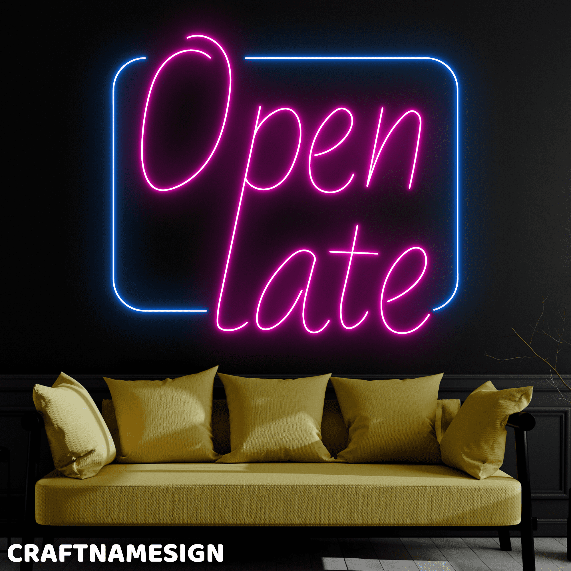 Craftnamesign Open Late Neon Sign, Store Shop Wall Decor, Welcome Sign ...