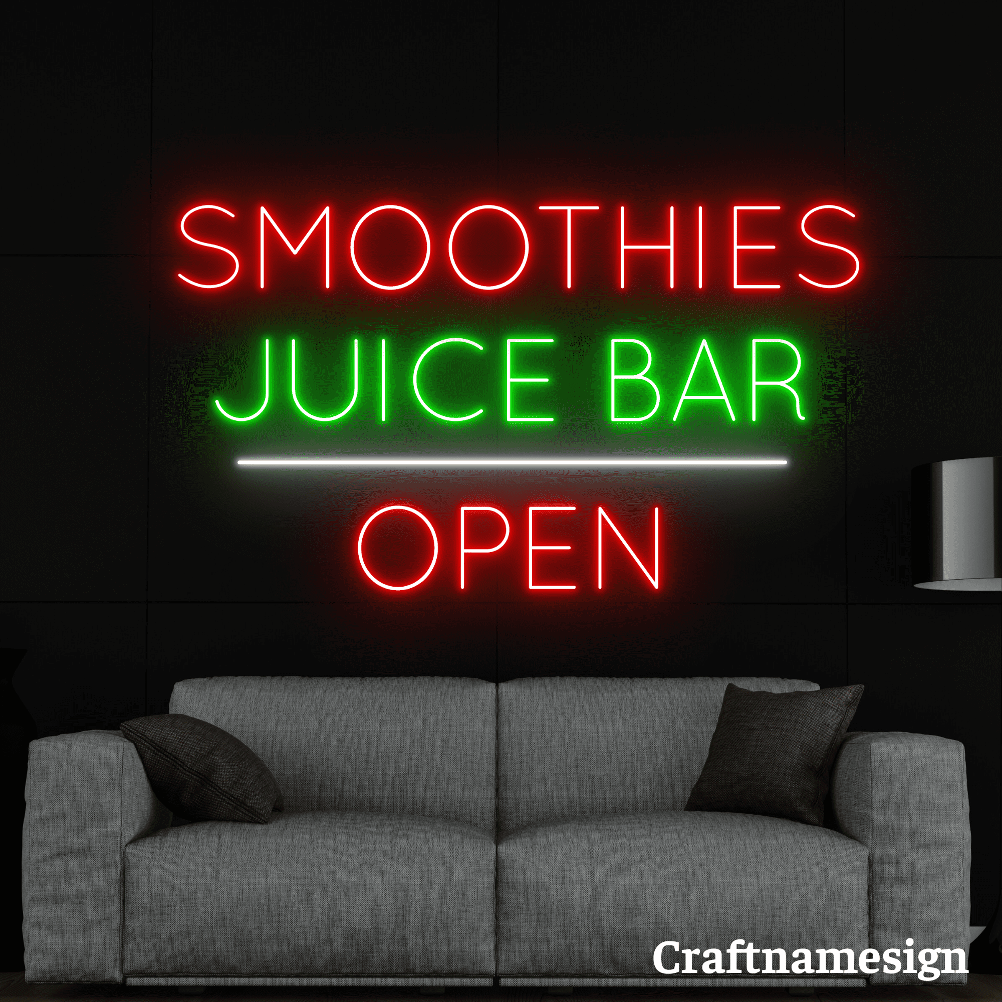 Craftnamesign Open Welcome Neon Sign for Smoothies Shop Juice Bar Wall ...