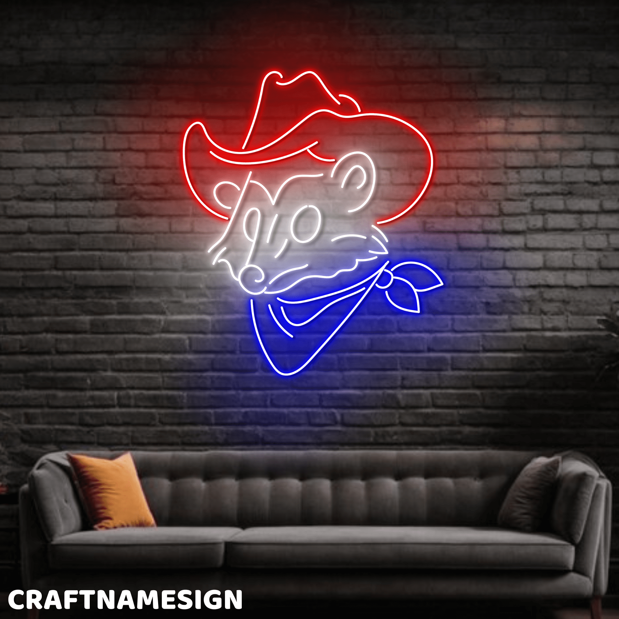 Craftnamesign Opossum Cowboy Neon Sign For Cowboy Bar Game Room Wall ...