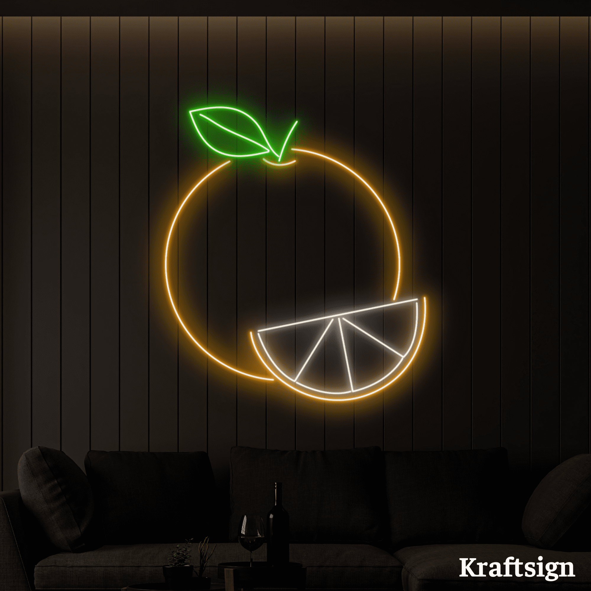 Craftnamesign Orange Neon Sign, Fruit Shop Decor, Orange LED Signage ...