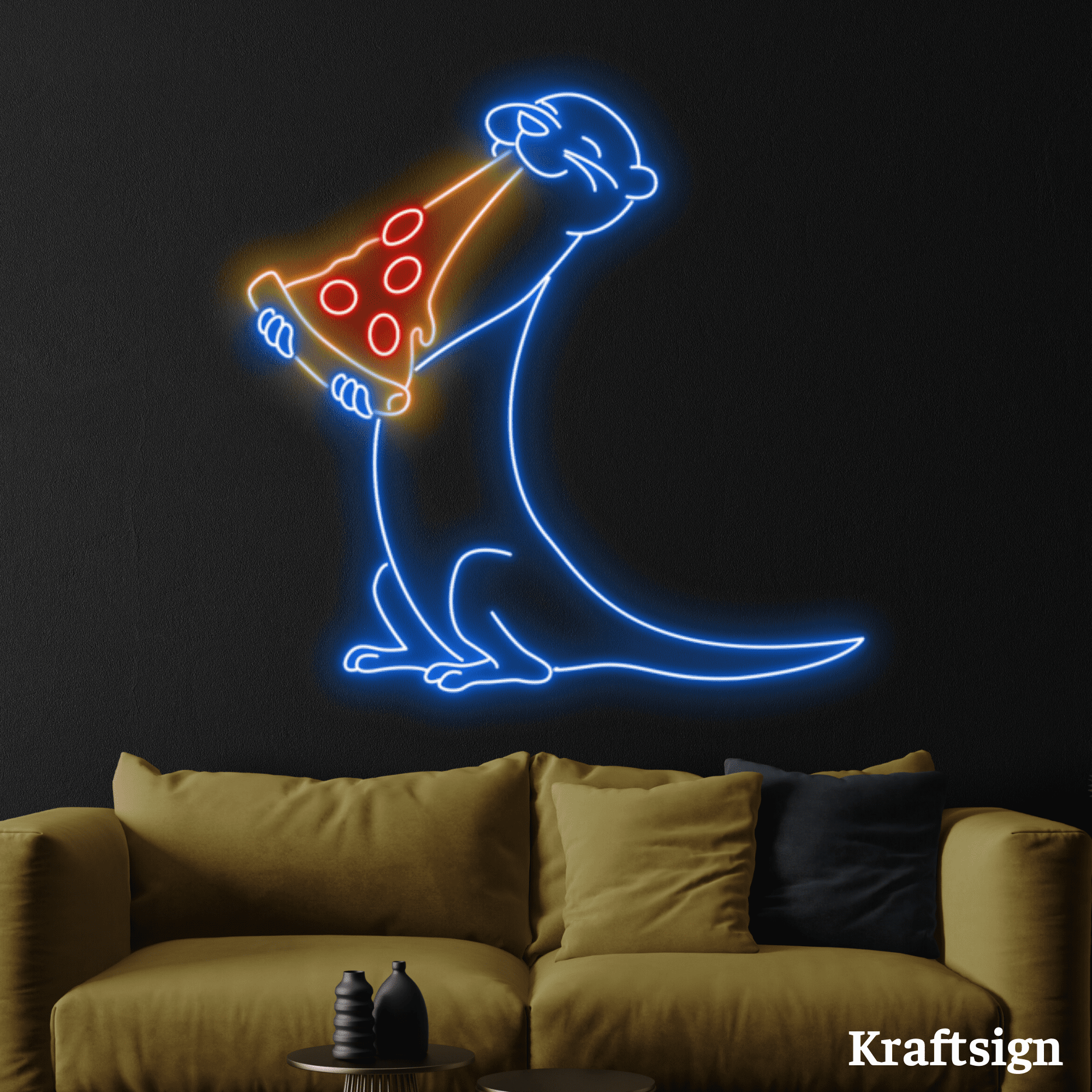 Craftnamesign Otter Pizza Neon Sign, Pizza Restaurant Decor, Otter ...