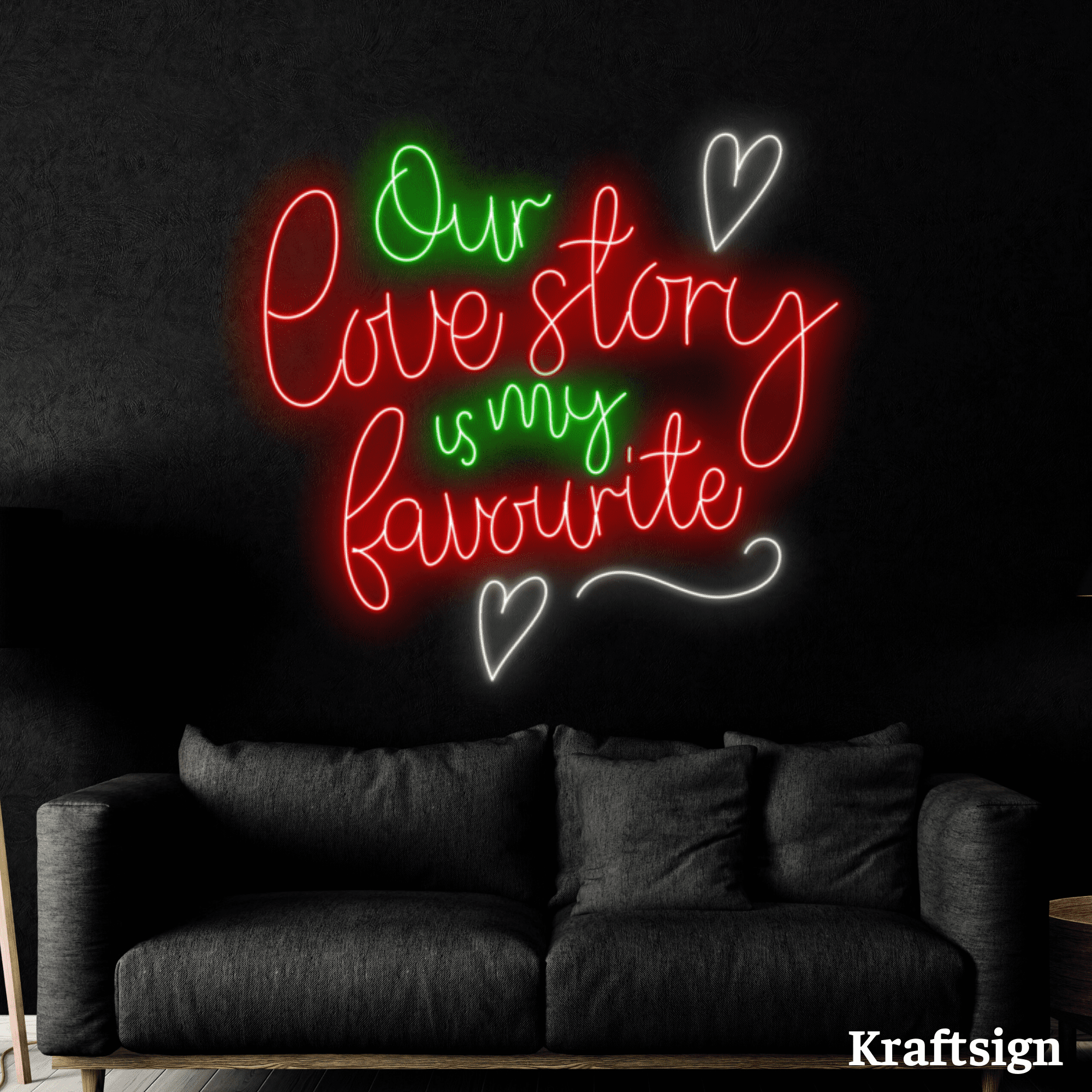 Craftnamesign Our Love Story Is My Favorite Neon Sign, Bedroom Decor ...