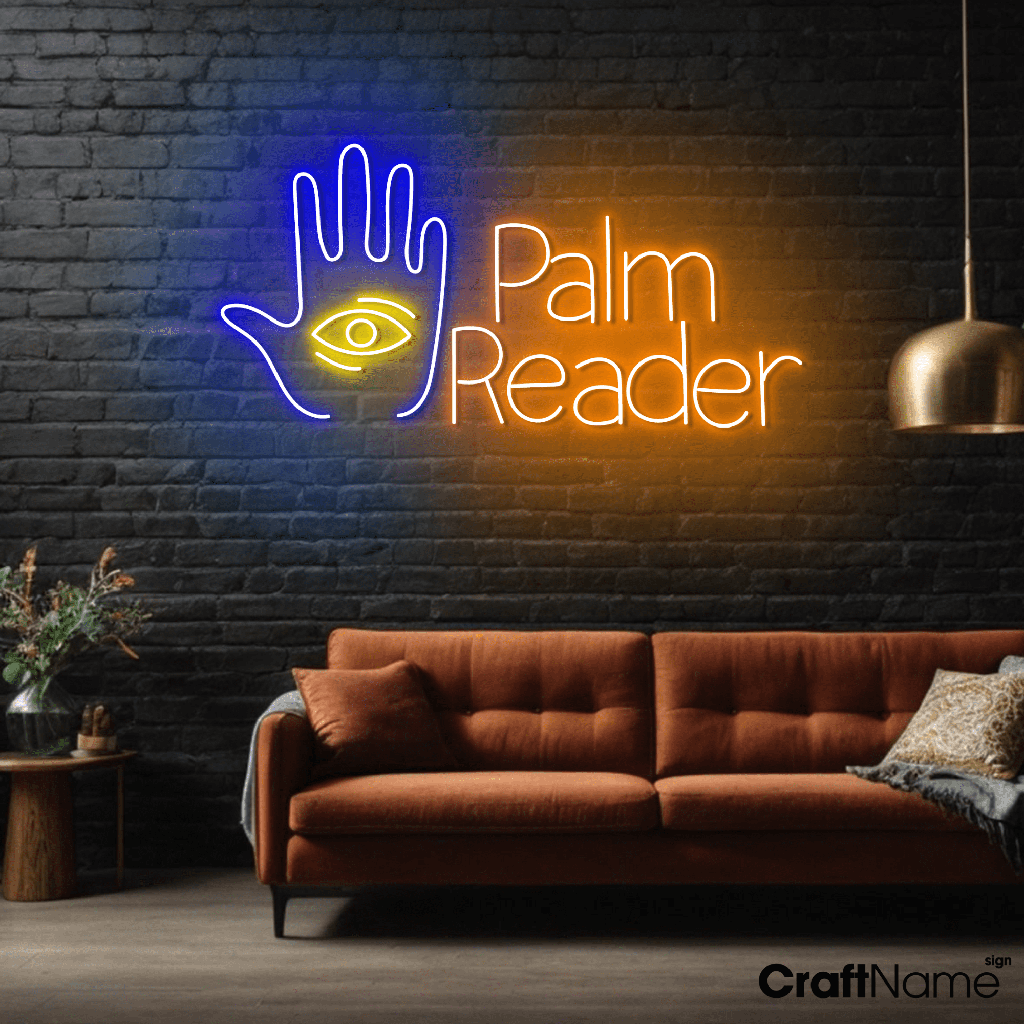 Craftnamesign Palm Reader Neon Light Wall Sign, Fortune Teller LED Sign ...
