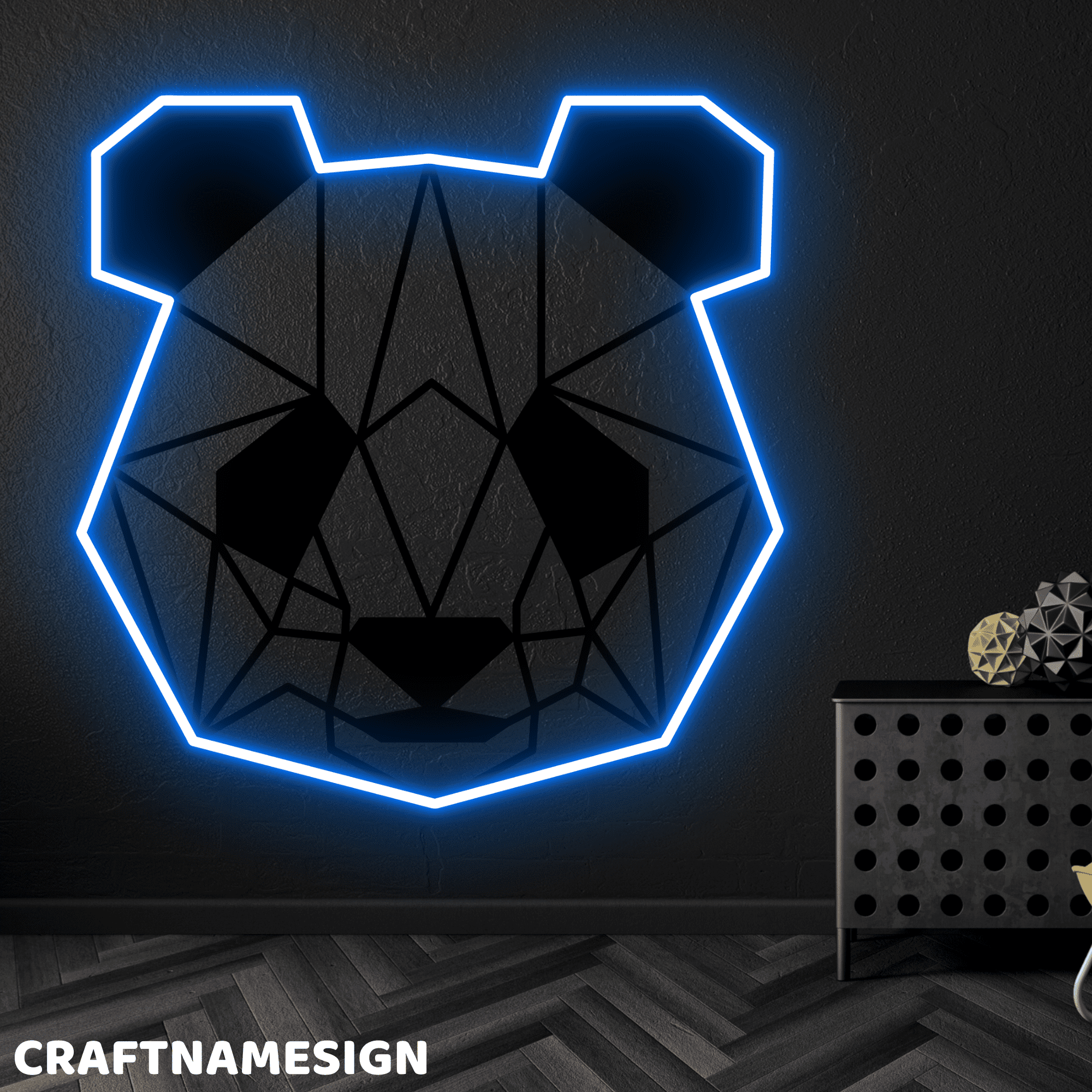 Craftnamesign Panda Neon Decal, Living Room Wall Art, Coffee Store Wall ...