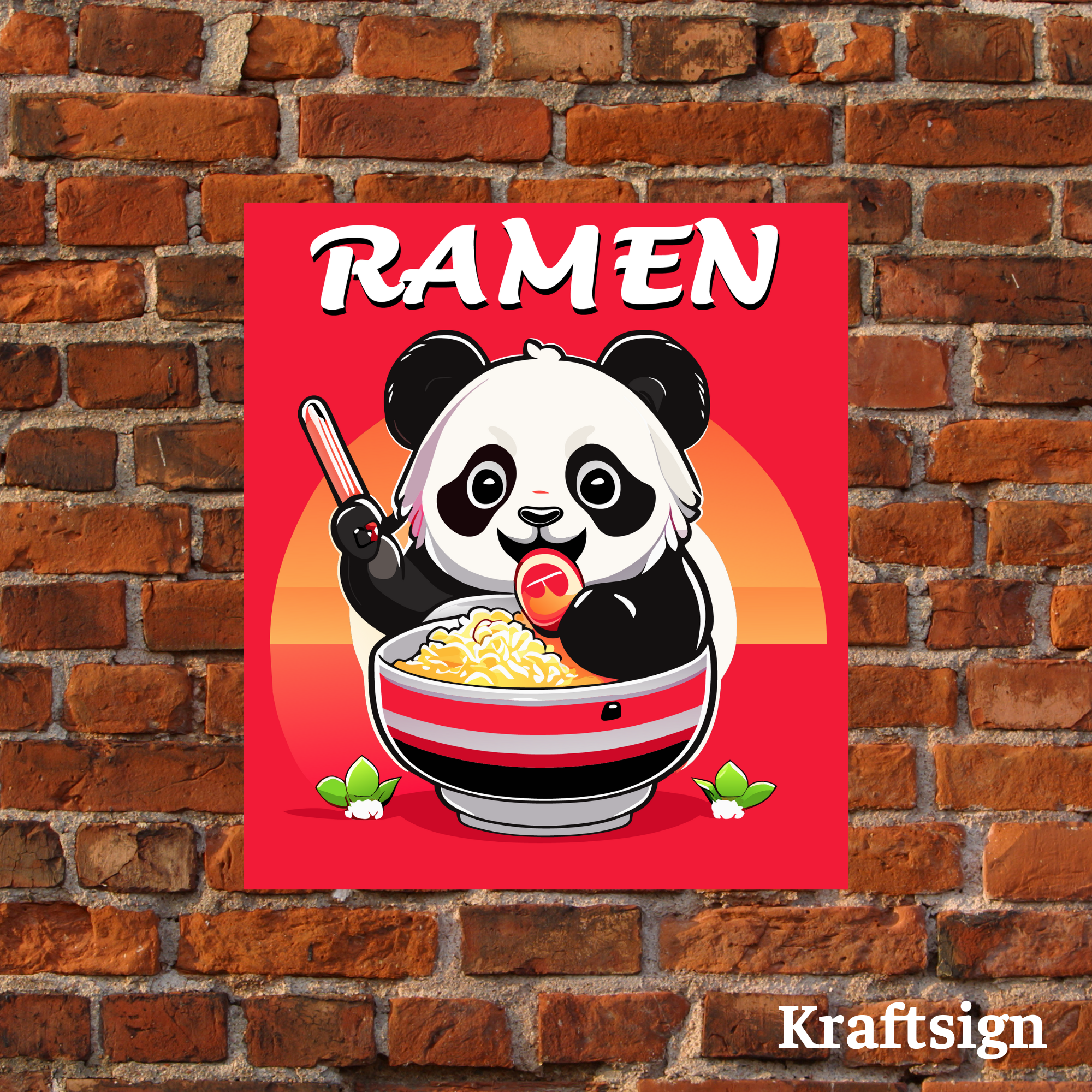 Craftnamesign Panda Ramen Metal Print, Ramen Restaurant Decor, Ramen ...