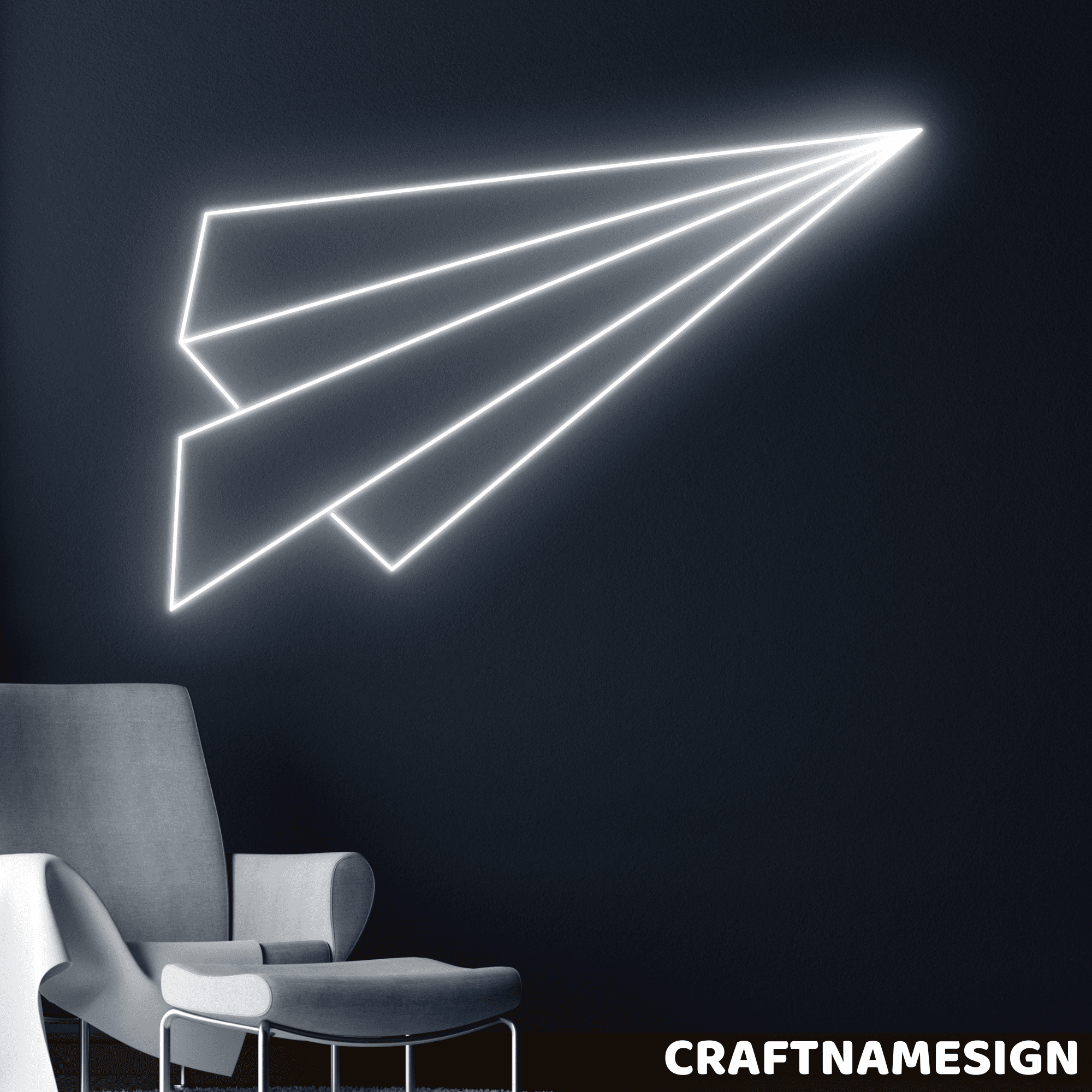 Craftnamesign Paper plane Neon Sign, Living Room Wall Decor, Kids Room ...