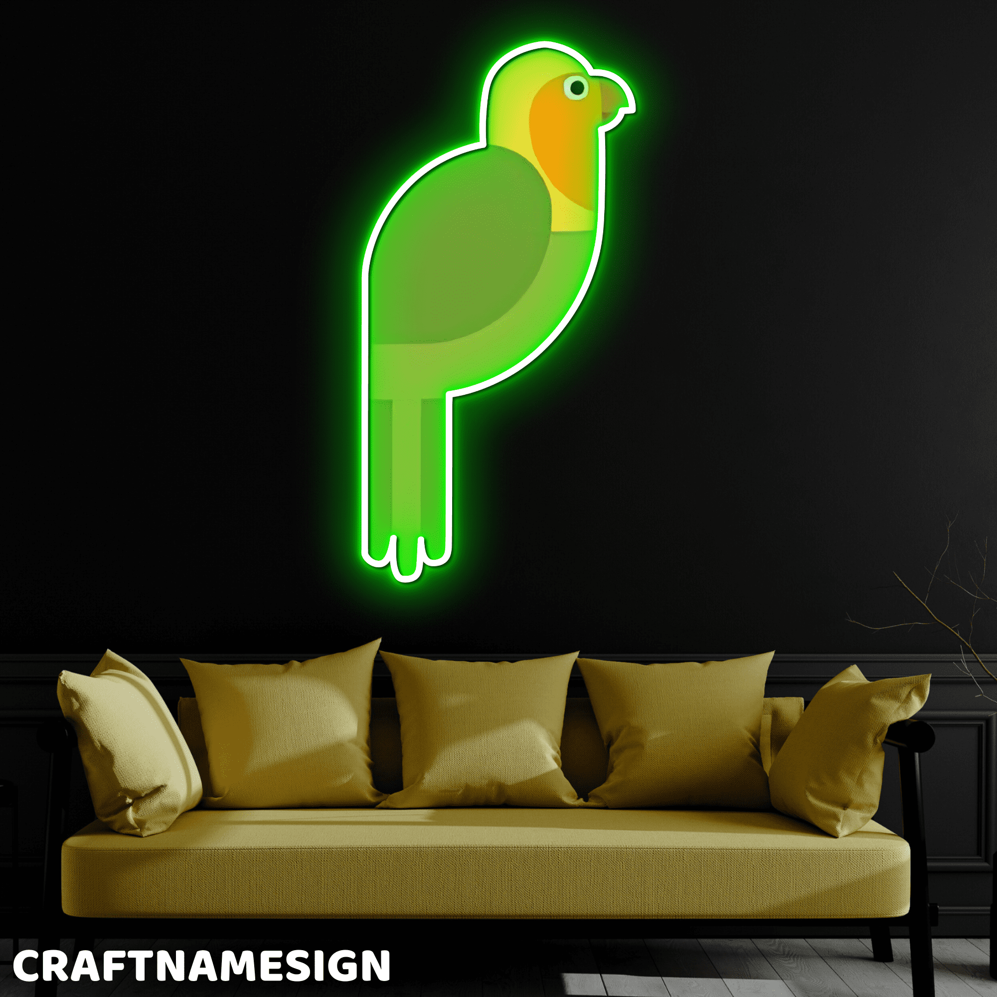 Craftnamesign Parrot Neon Decal, Bird Store Wall Decor, Living Room ...