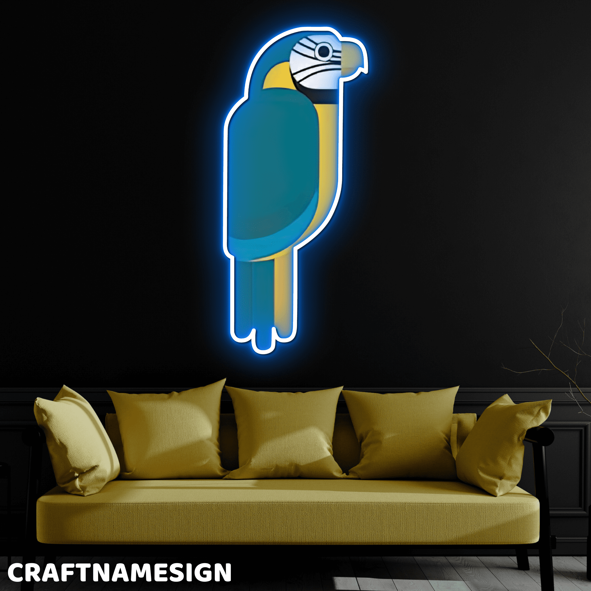 Craftnamesign Parrot Neon Decal, Parrot Artwork Wall Decor, Store Shop ...