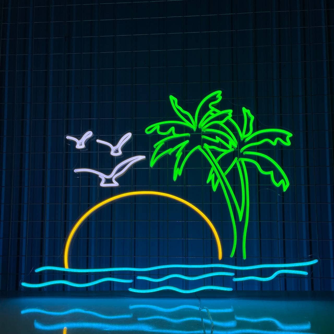 Craftnamesign Peaceful Beach Neon Signs, Tropical Wall Art Decor, Beach ...