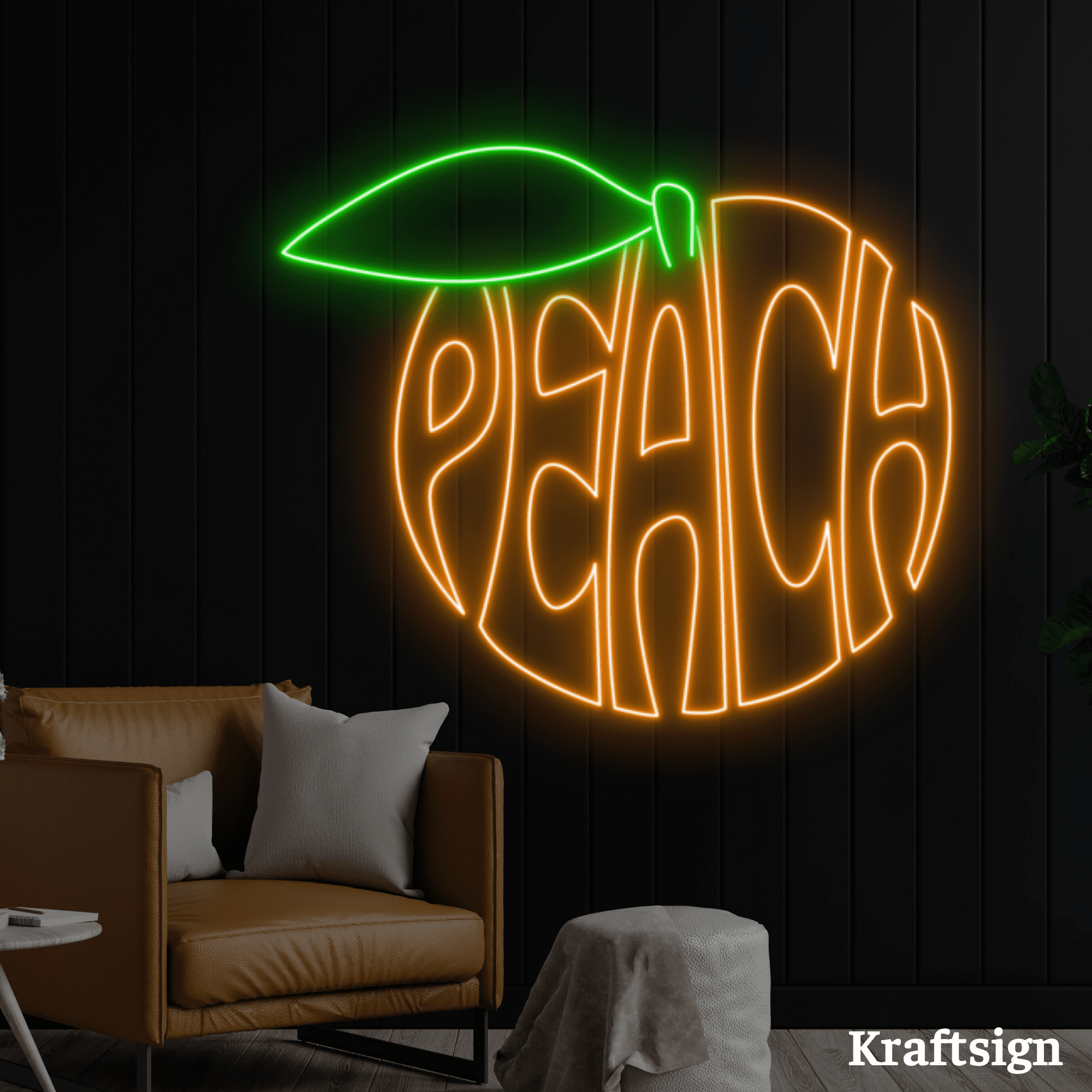 Craftnamesign Peach Neon Sign, Fruit Shop Decor, Peach Shop LED Sign ...