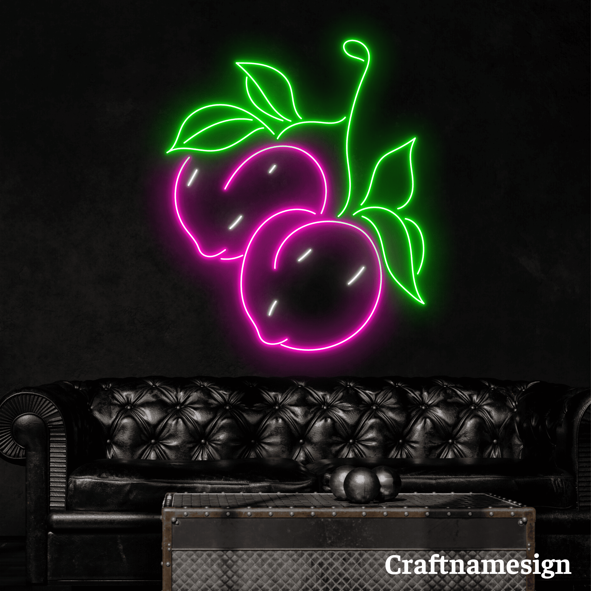 Craftnamesign Peach Neon Sign for Fruit Shop Bedroom Drink Store Wall ...