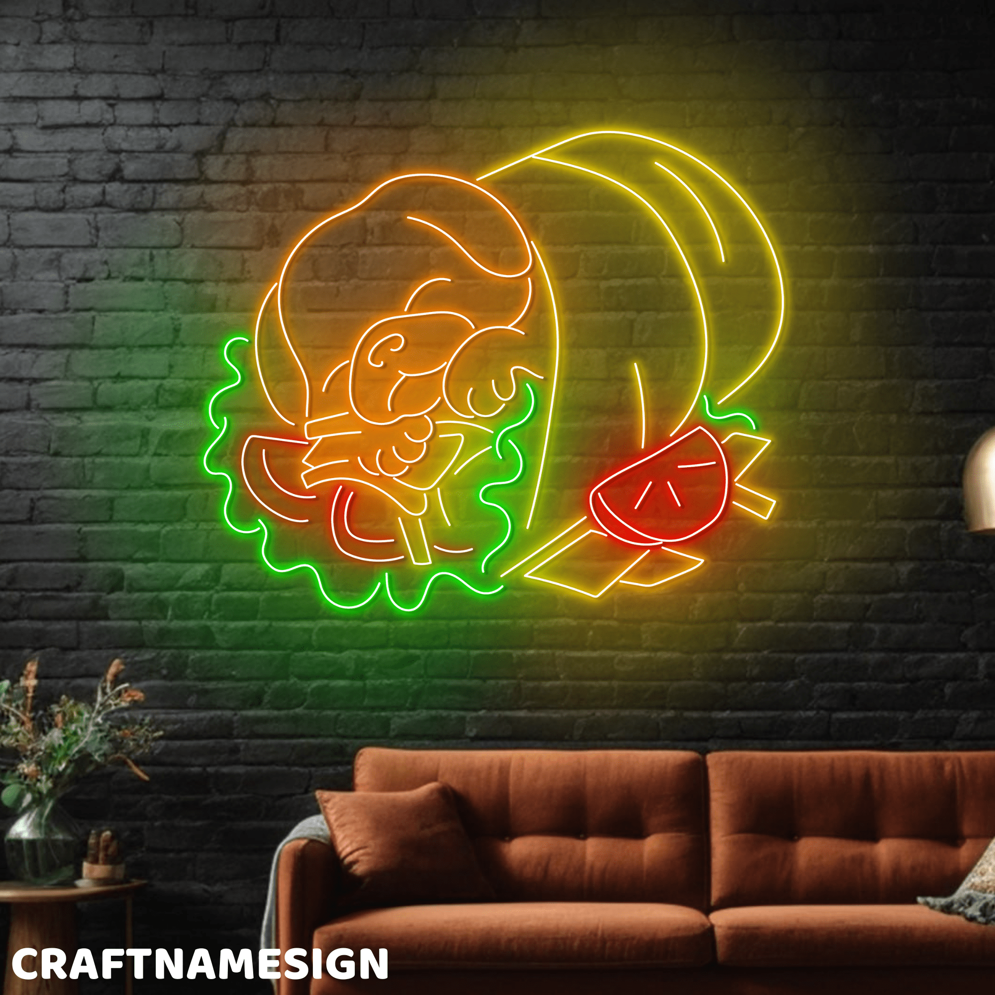 Craftnamesign Pekingese Dog Burrito Neon Sign, Mexican Restaurant Wall ...