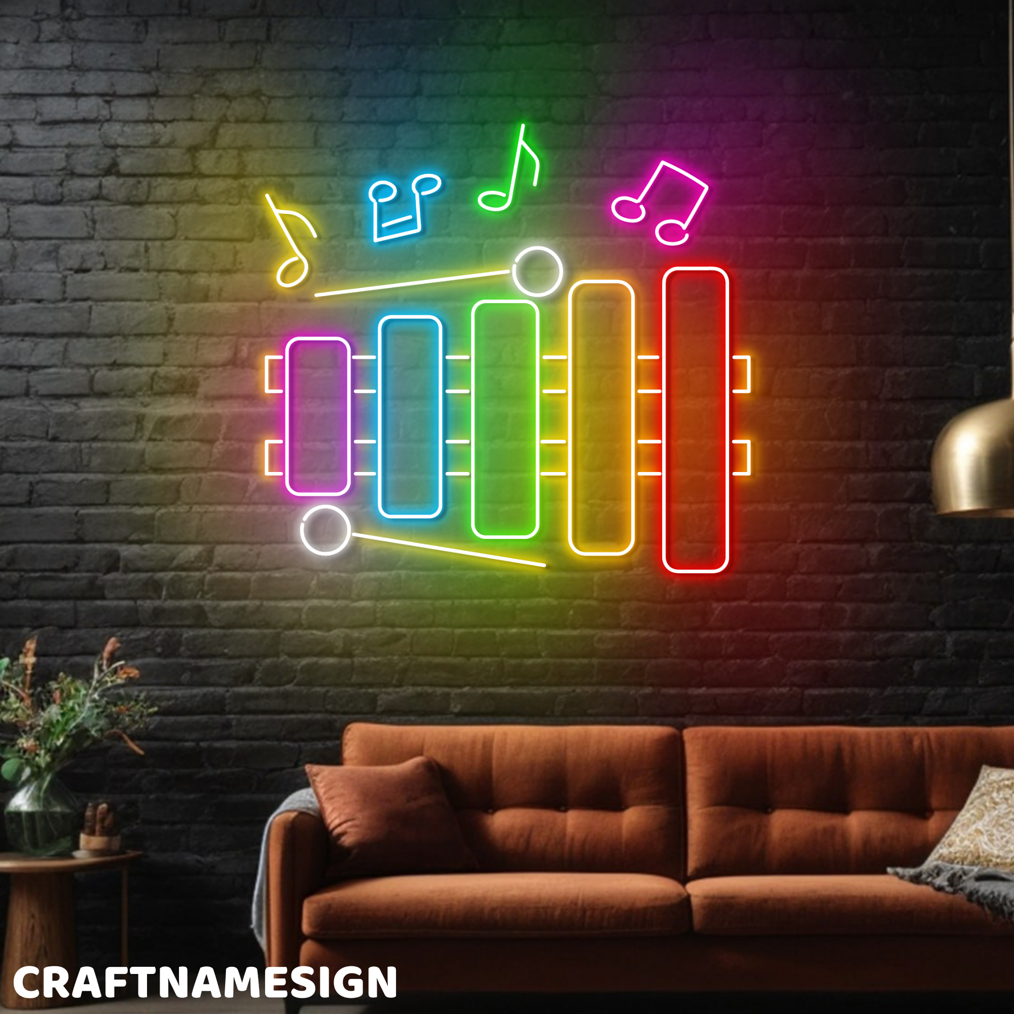 Craftnamesign Percussion Music Neon Light, Instrument Wall Decor, Music ...
