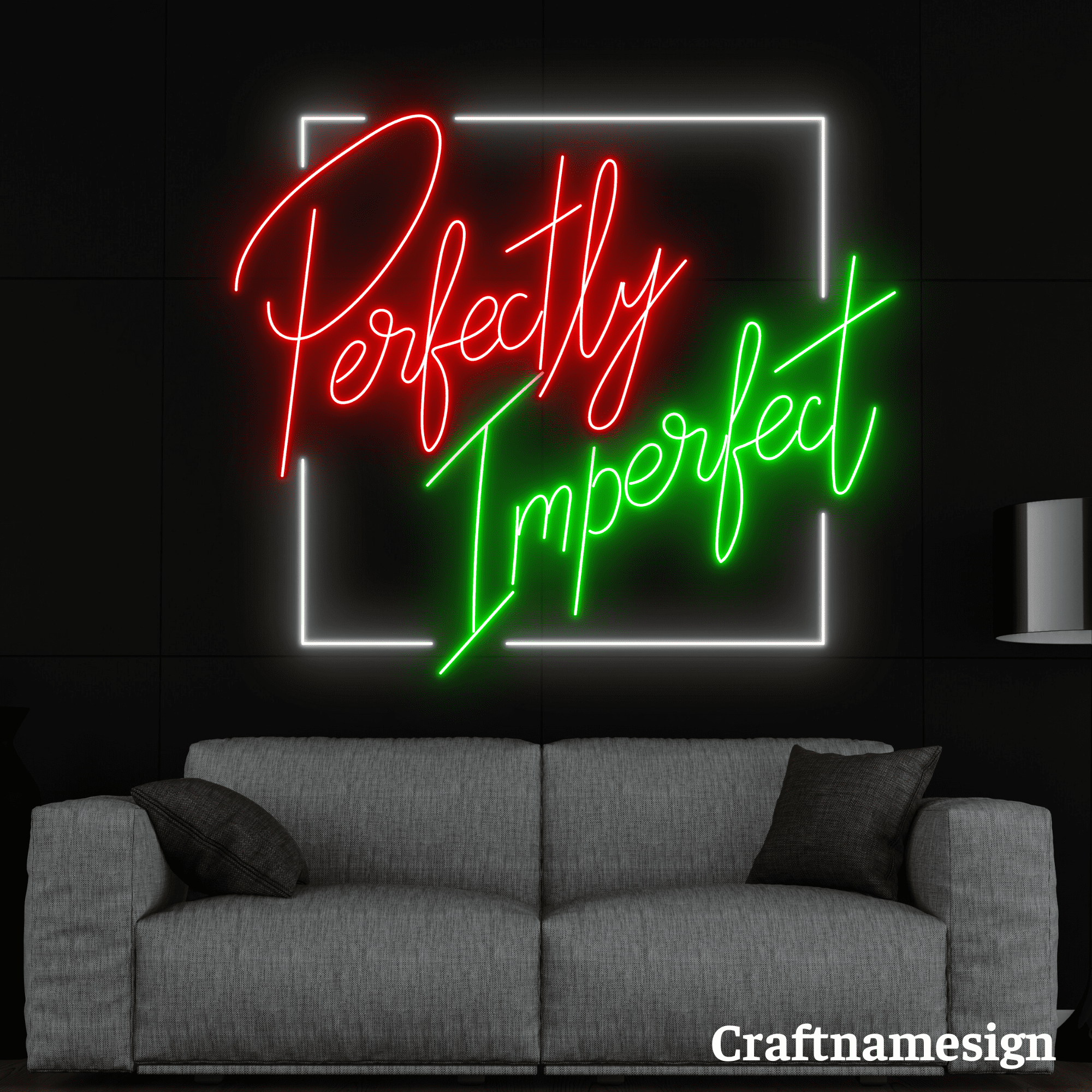 Craftnamesign Perfectly Imperfect Neon Sign for Bedroom Shop Store Wall ...