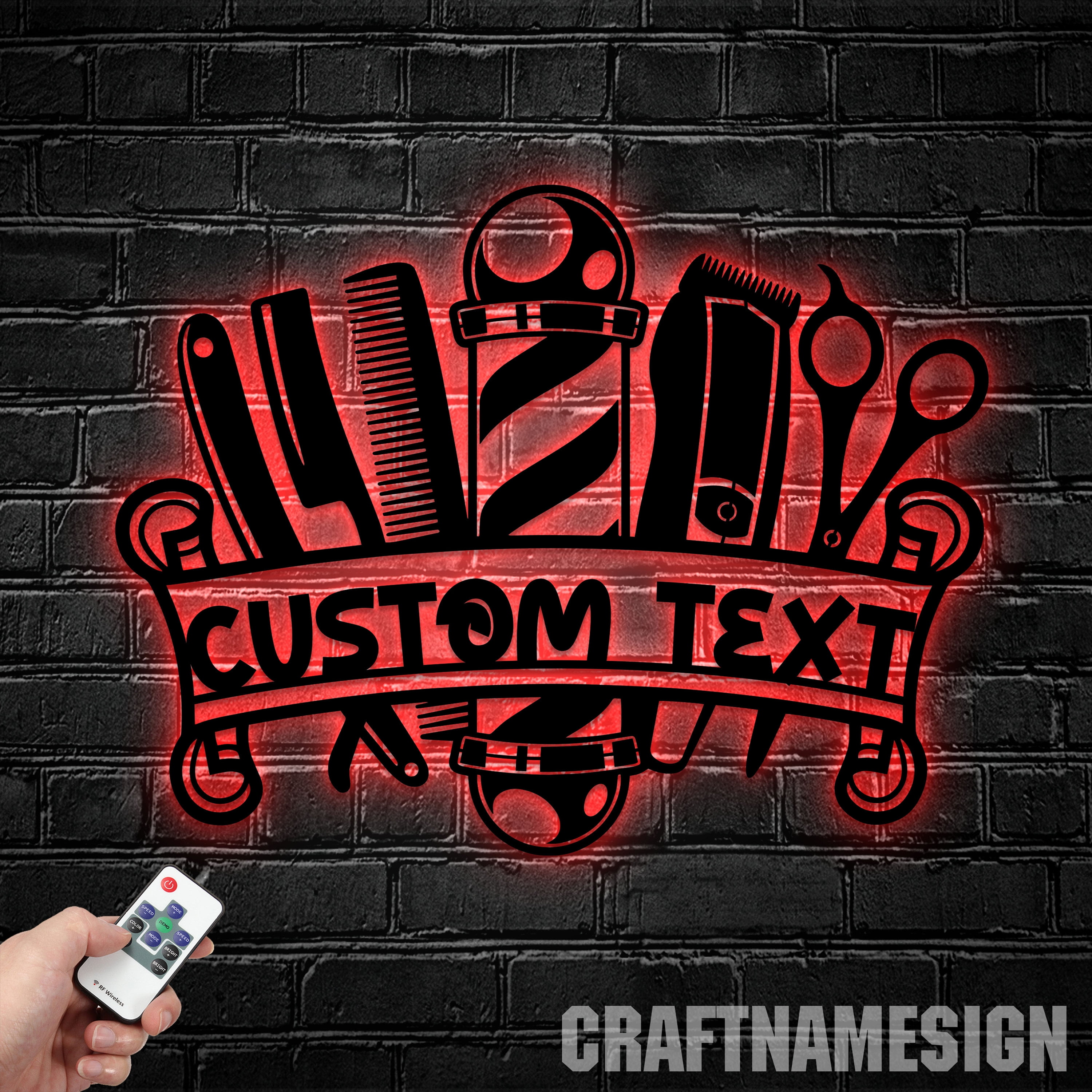 Craftnamesign Personalized Barber Shop Metal Sign, Barber Shop Name ...