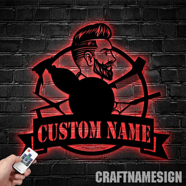 Craftnamesign Personalized Barber Shop Metal Sign, Custom Barber Shop ...