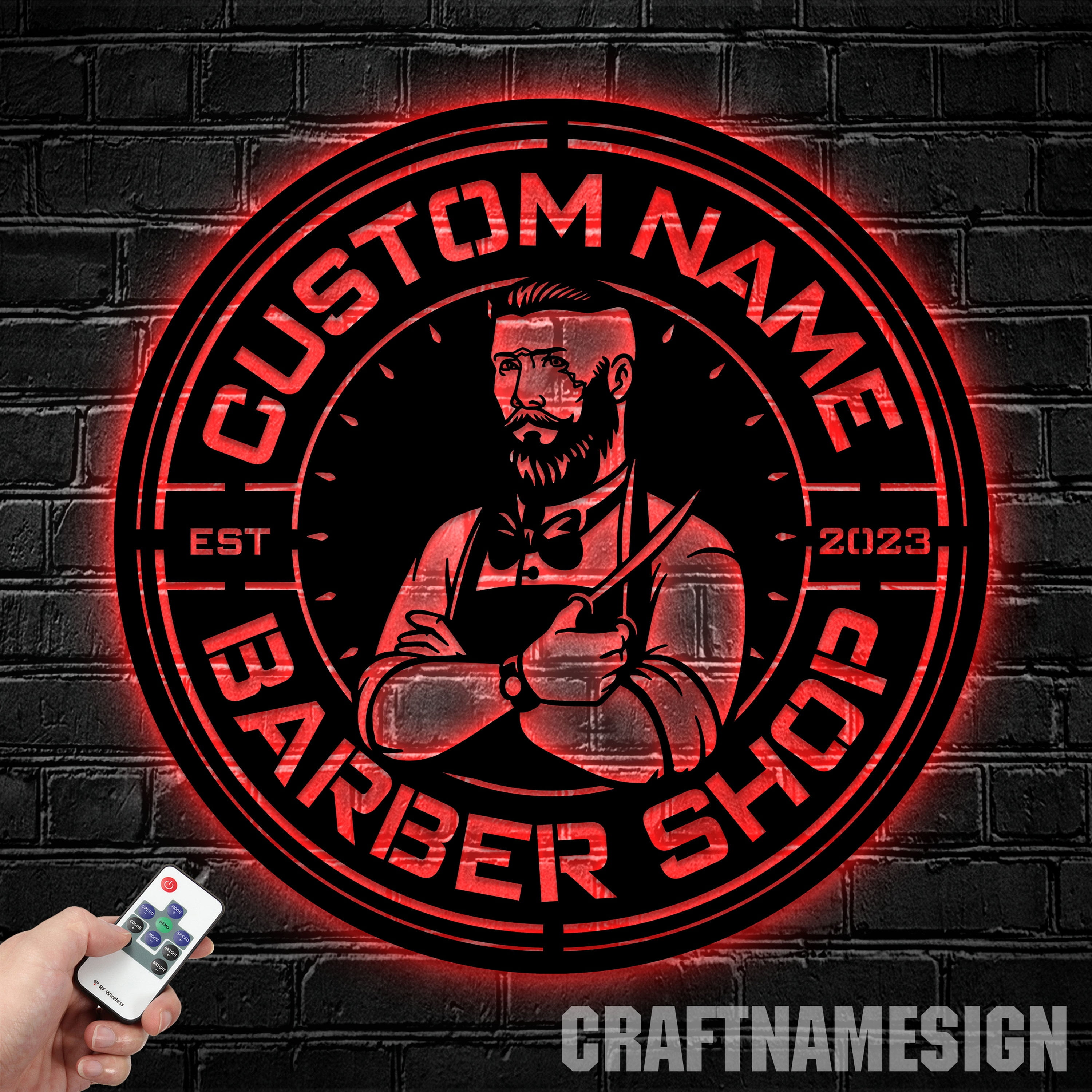 Craftnamesign Personalized Barber Shop Name Sign Decoration, Custom ...