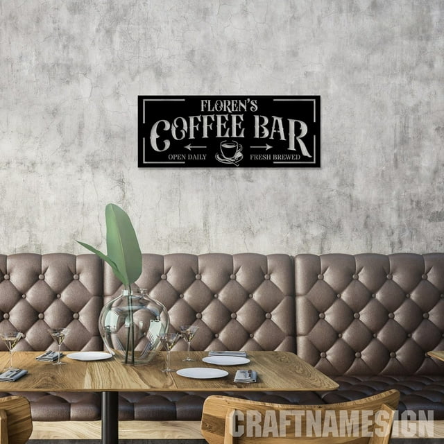 Craftnamesign Personalized Coffee Bar Metal Name Sign, Coffee Sign ...