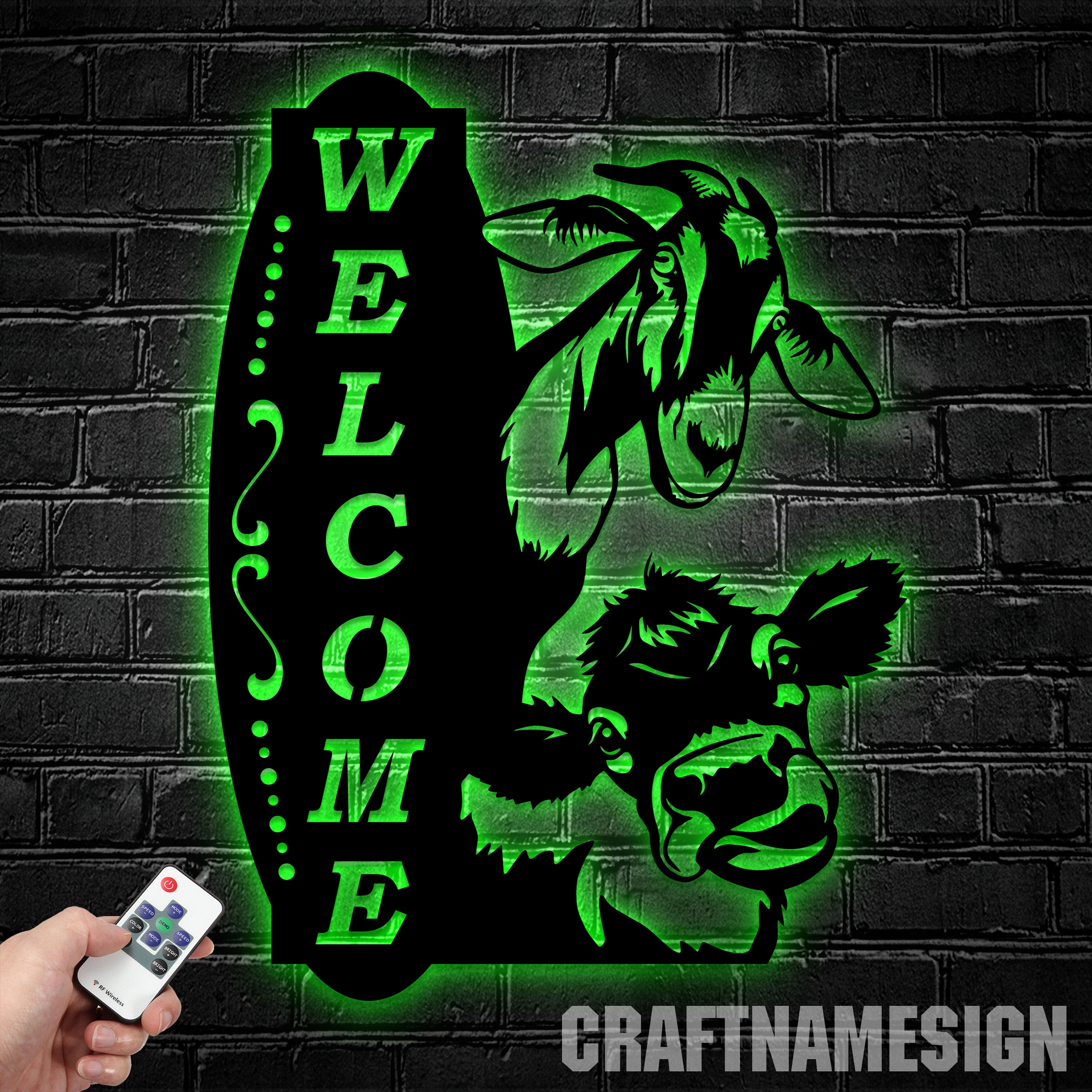Craftnamesign Personalized Cow Goat Farm Metal Wall Art, Custom Animals ...