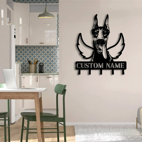 Craftnamesign Personalized Doberman Dog Metal Key Holder, Dog Key ...