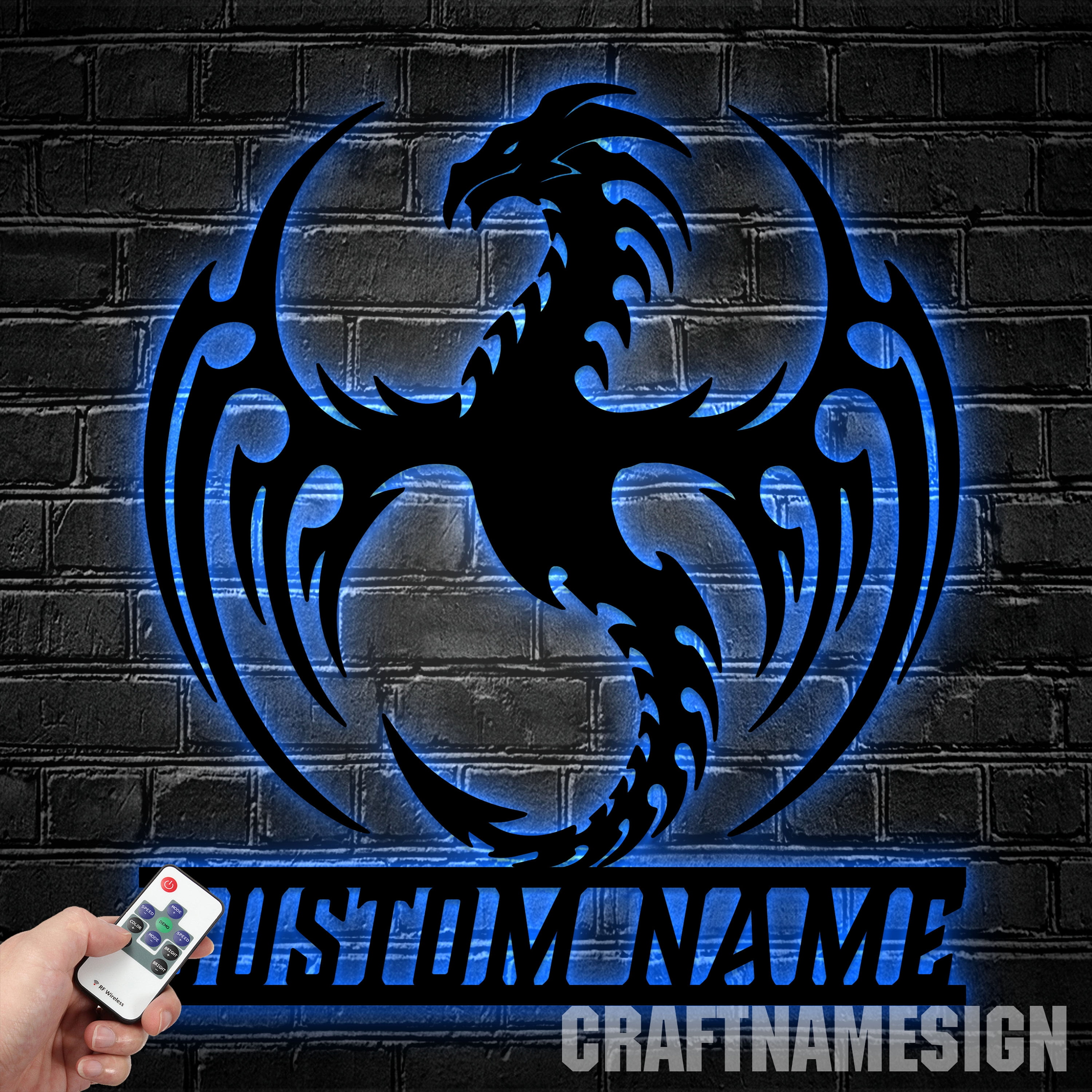 Craftnamesign Personalized Dragon Monogram Metal Wall Art, Custom ...